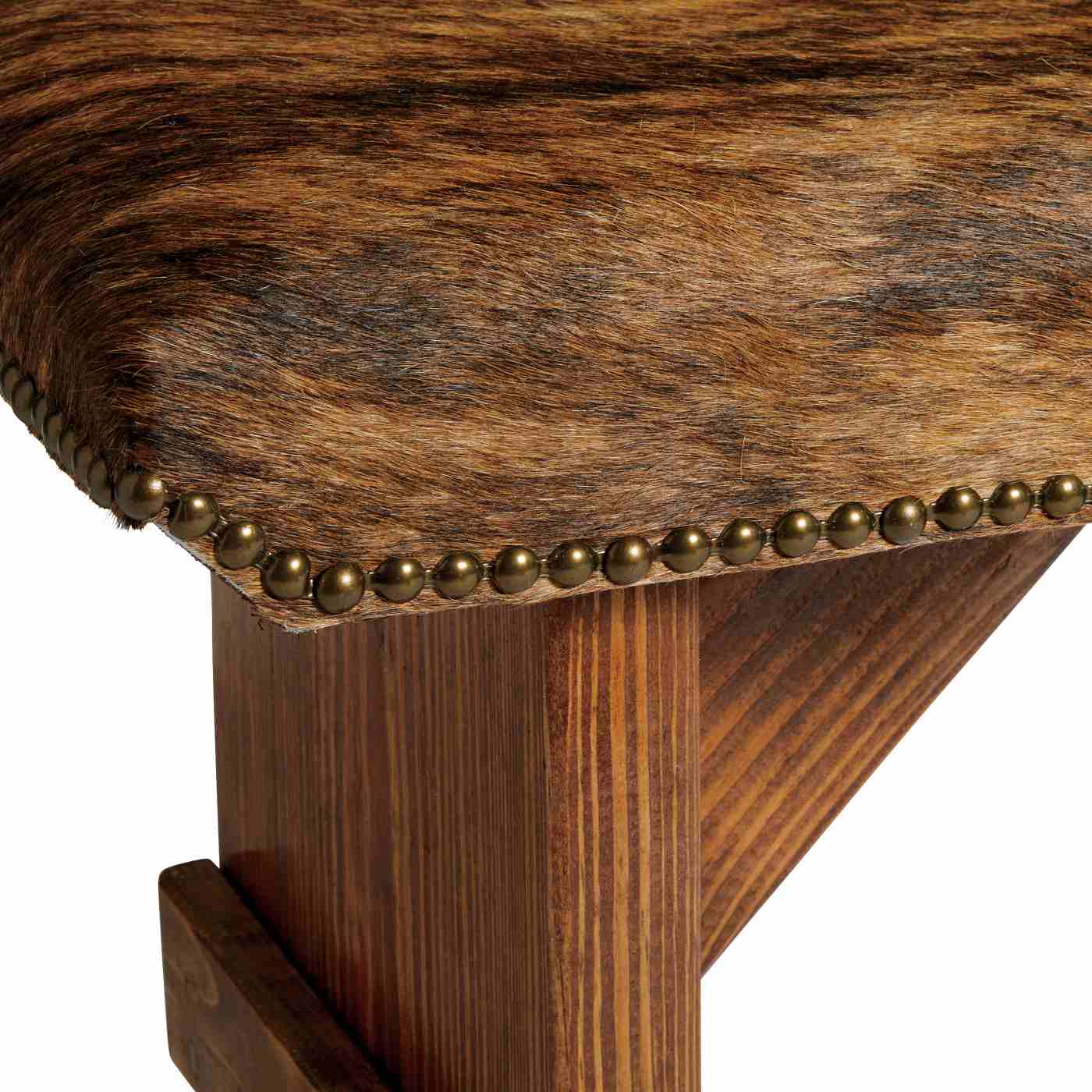 Texas Proud Cowhide Wood Bench - Brindle Brown - Shop Seasonal Decor at ...