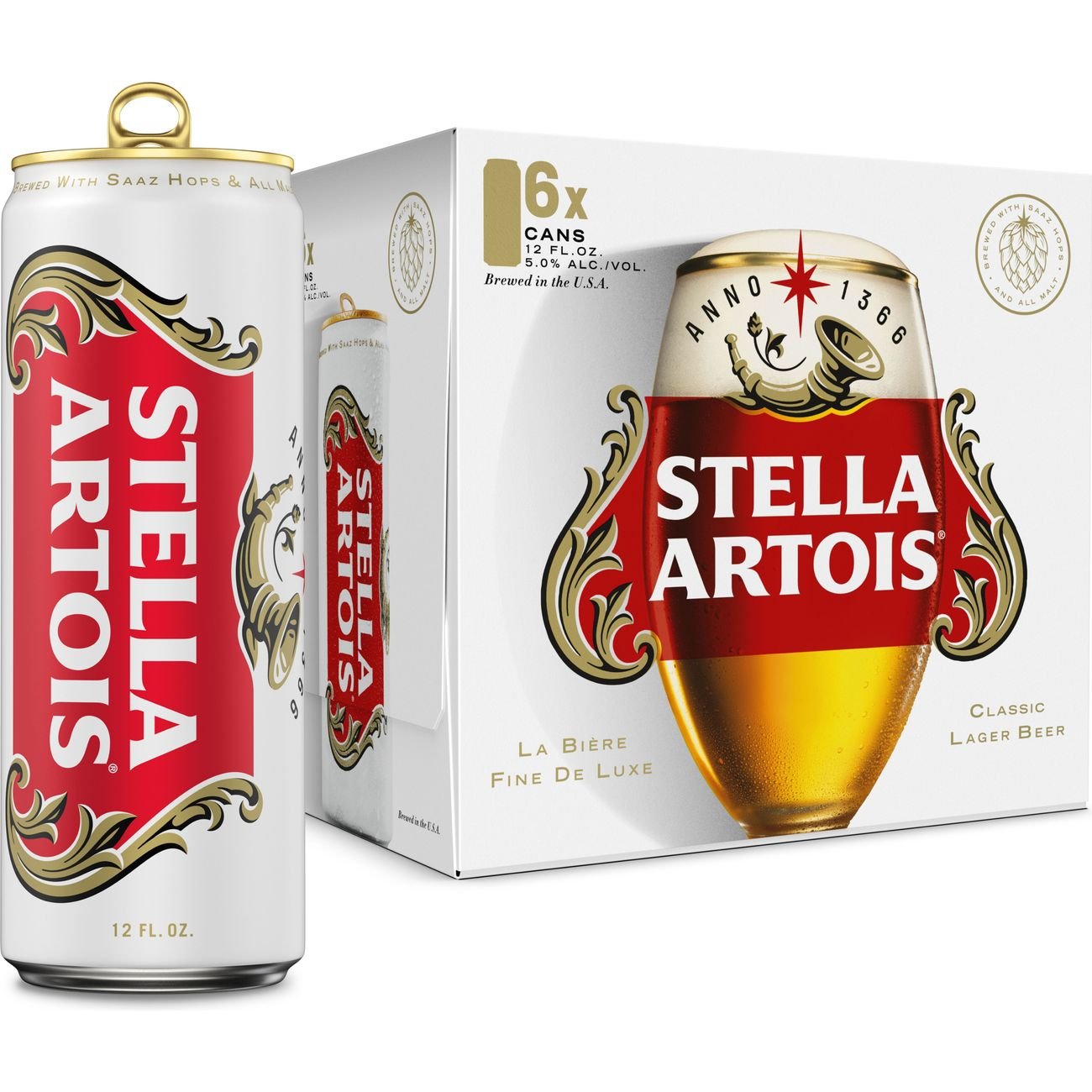 Stella Artois Lager Beer 6 pk Slim Cans - Shop Beer at H-E-B