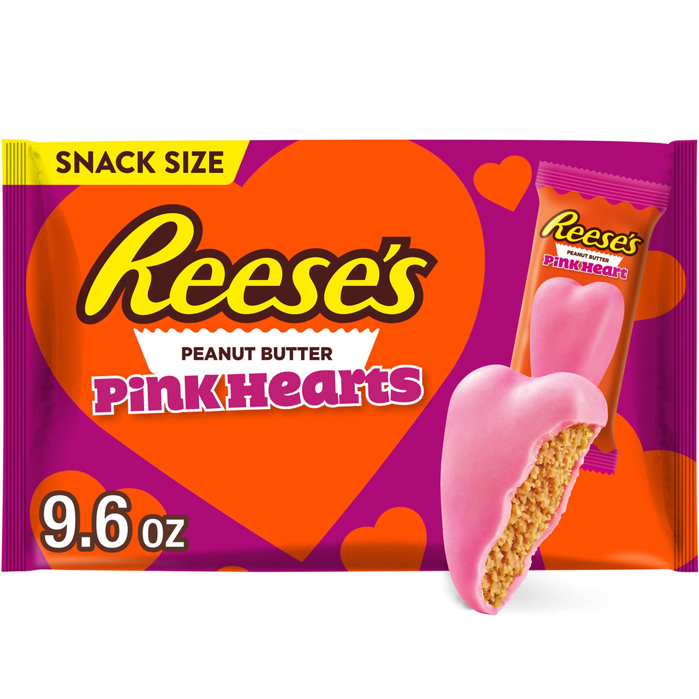 Reese's Peanut Butter Pink Hearts Snack Size Valentine's Candy - Shop ...