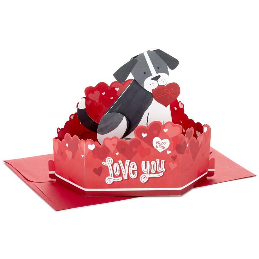 Hallmark Dog Paper Wonder Pop Up Valentine's Day Card with Sound ...