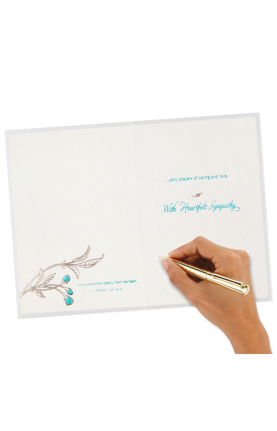 Hallmark Leaf Pattern Religious Sympathy Card - E40 - Shop Invites ...