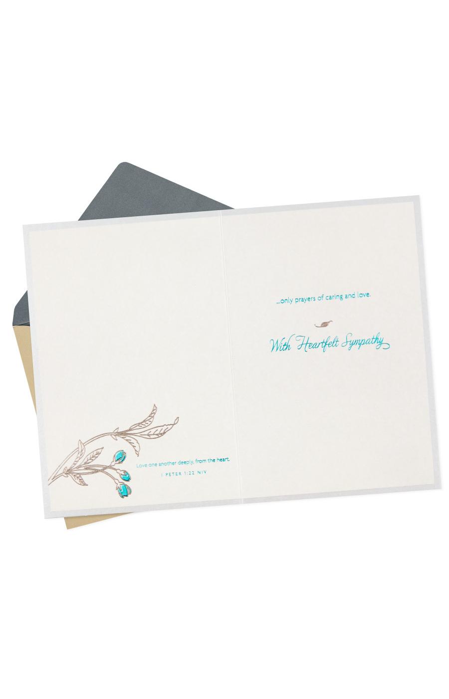 Hallmark Leaf Pattern Religious Sympathy Card - E40 - Shop Invites ...