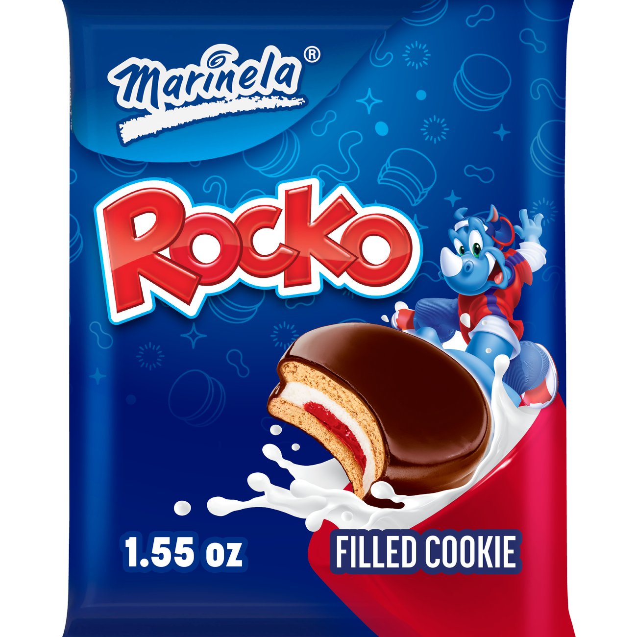 Marinela Rocko Strawberry & Marshmallow-Filled Chocolate-Covered Cookie ...