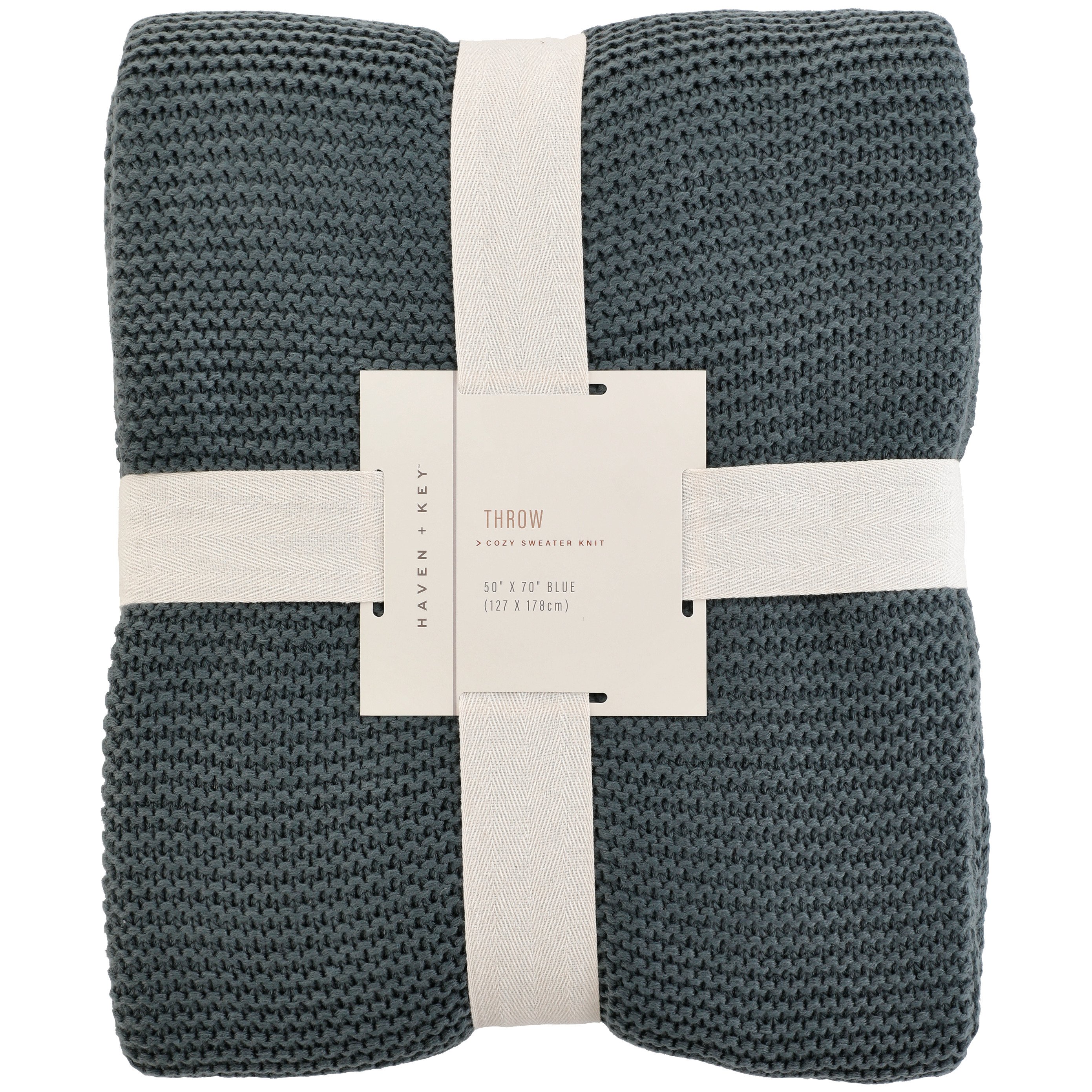 Haven + Key Cozy Sweater Knit Throw Blanket - Blue - Shop Bedding ...