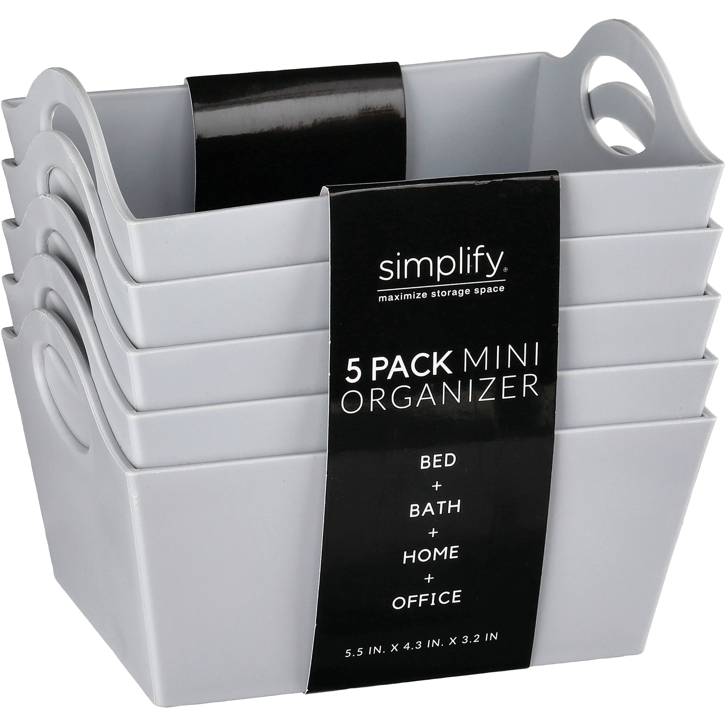 Simplify Gray Mini Organization Bins - Shop Storage & Organization at H-E-B