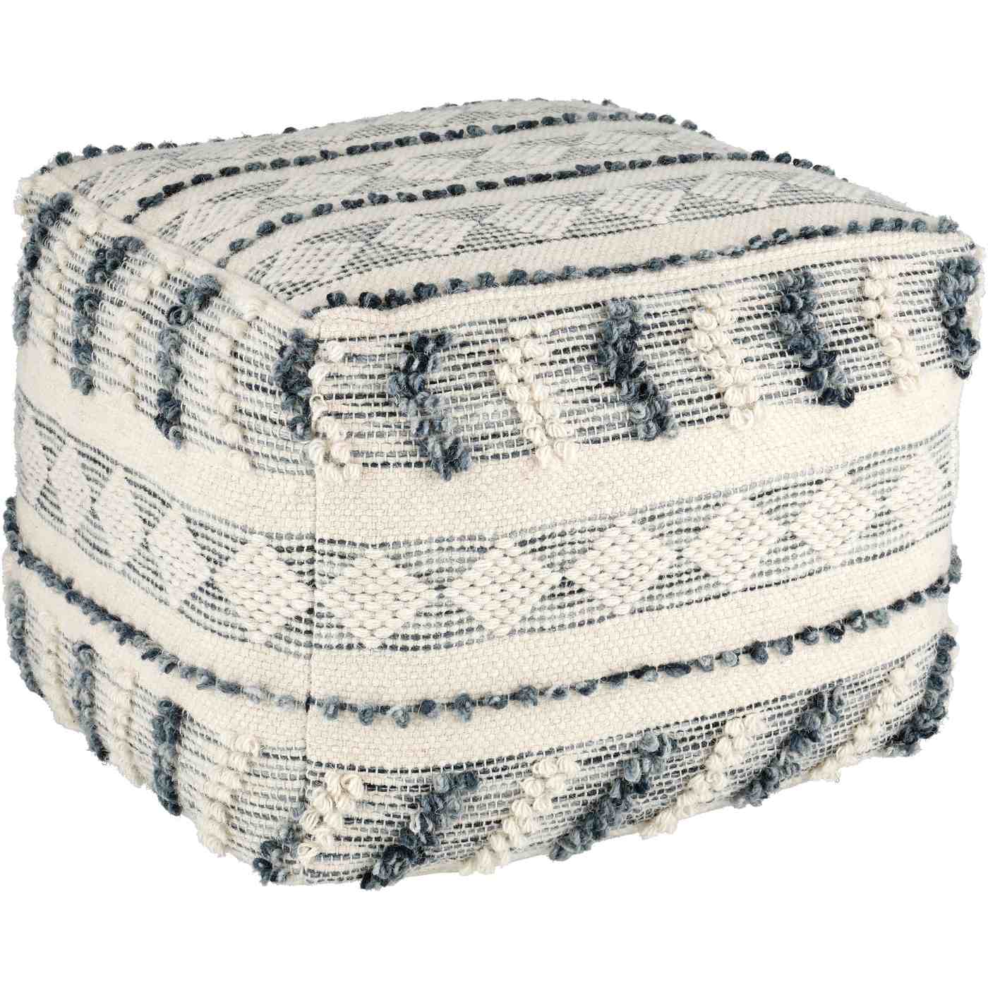 Haven + Key Large Square Textured Pouf - Cream/Blue - Shop Seasonal ...