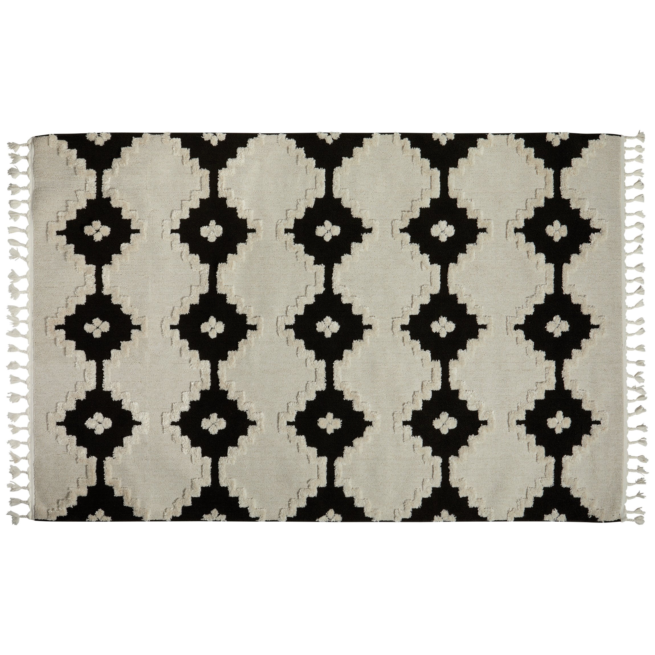 Haven + Key Geometric Area Rug – White & Black - Shop Rugs & mats at H-E-B