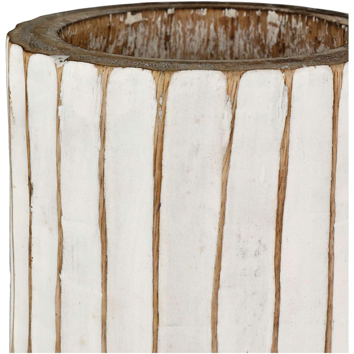 Haven + Key Carved & Textured Wood Vase – White & Brown - Shop Seasonal ...