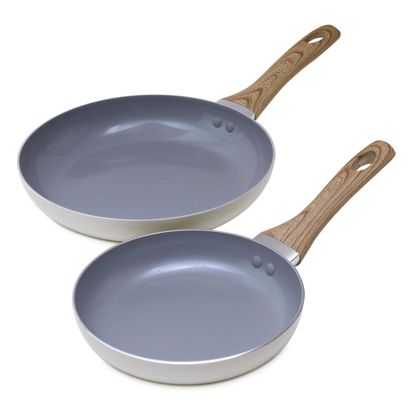 Cook Prep Eat Cream Non-Stick Ceramic Fry Pans - Shop Frying pans ...