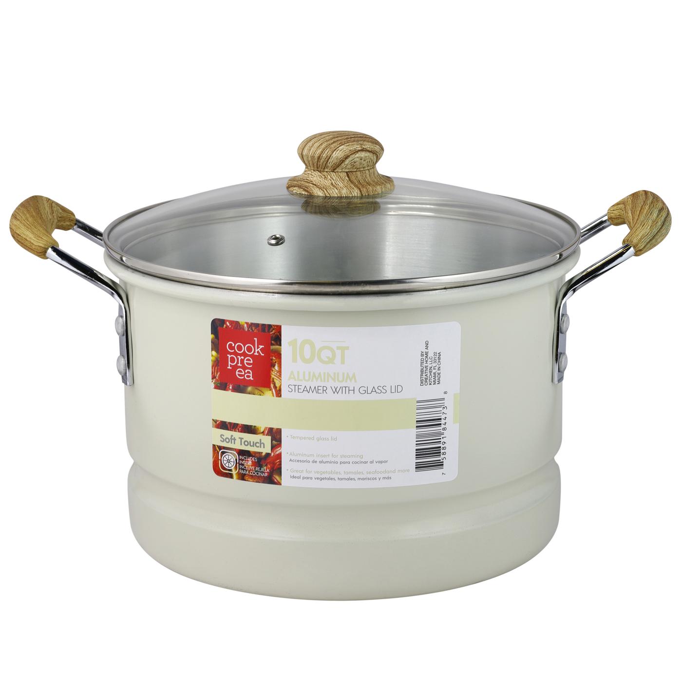 Cook Prep Eat Cream Aluminum Steamer with Glass Lid & Tray - Shop Stock ...