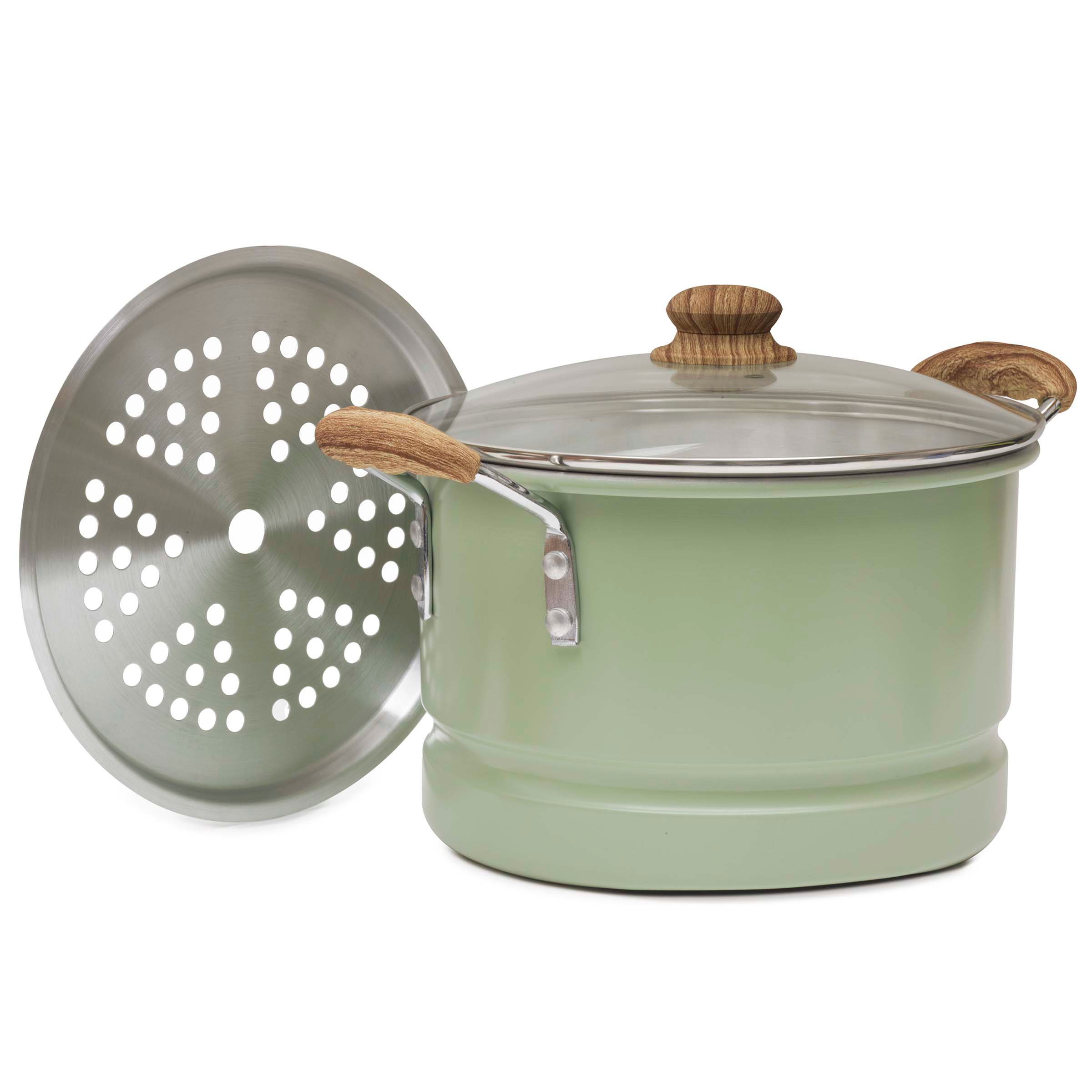 Cook Prep Eat Sage Aluminum Steamer with Glass Lid & Tray - Shop Stock ...