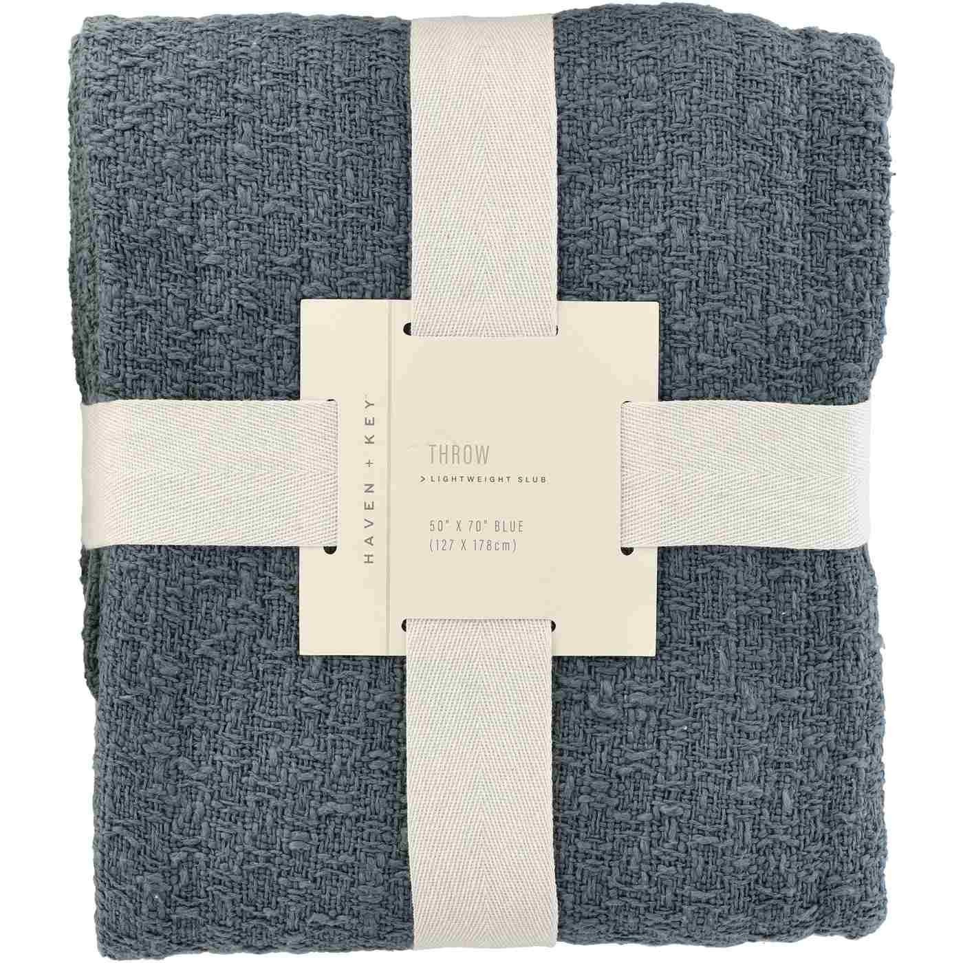 Haven + Key Lightweight Slub Throw Blanket – Blue - Shop Blankets ...