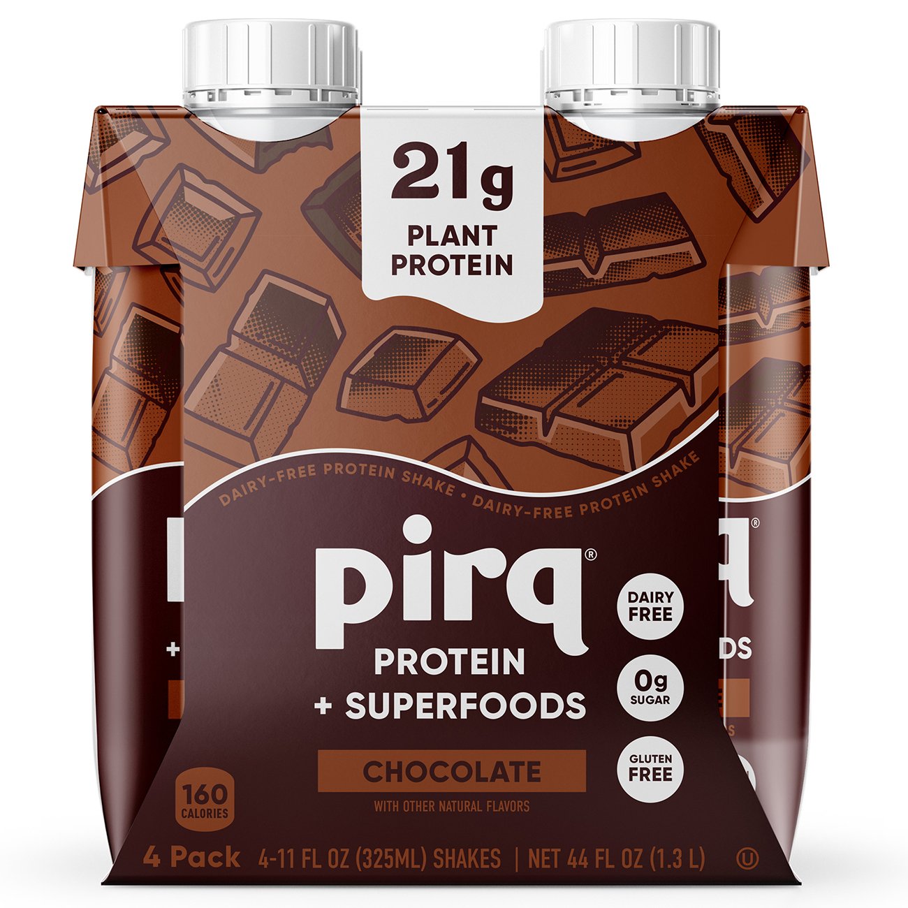 Pirq 21g Plant-Based Protein Shake 4 pk - Chocolate - Shop Shakes ...