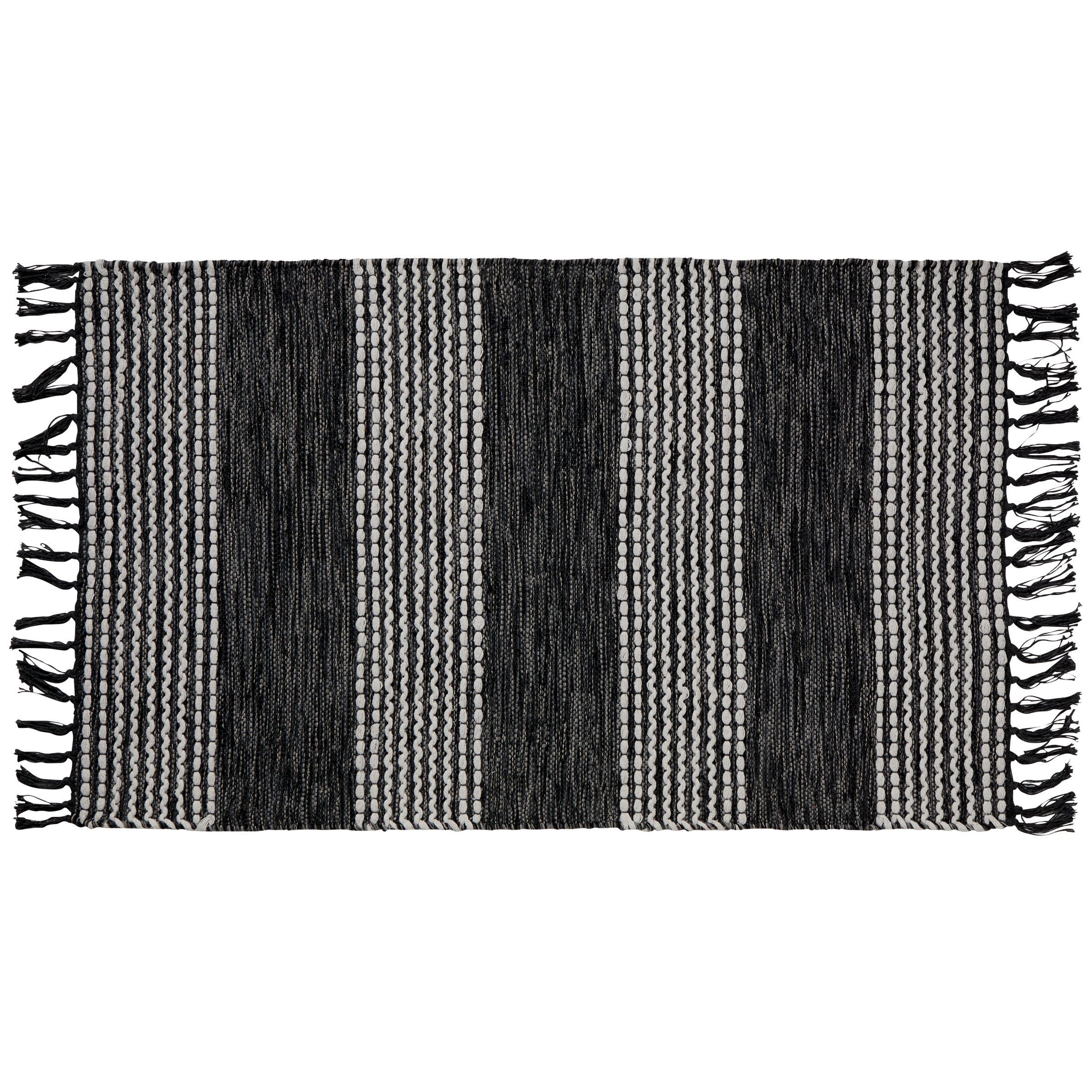 Haven + Key Striped Cotton Accent Rug - Black & White - Shop Rugs ...