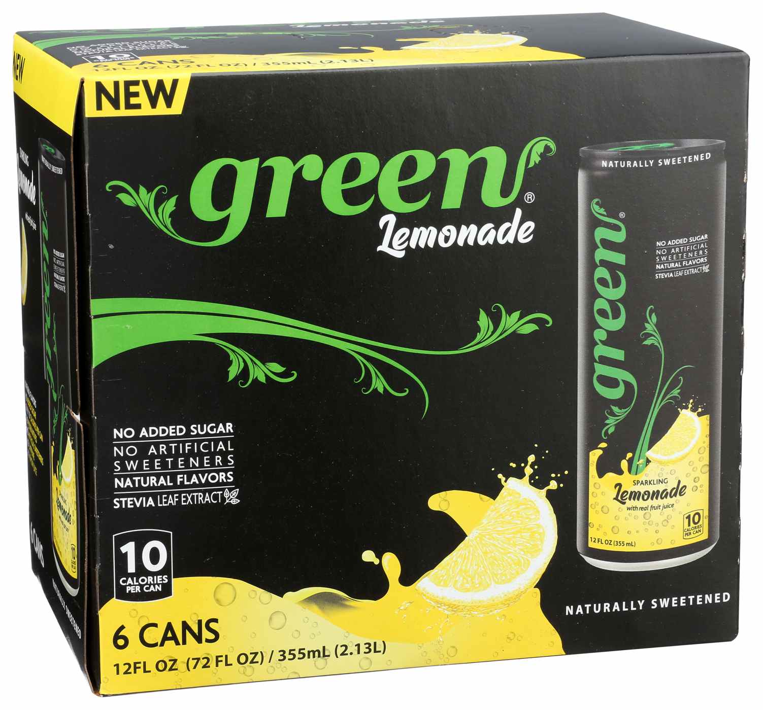 Green Sparkling Lemonade Soda 12 oz Cans - Shop Soda at H-E-B