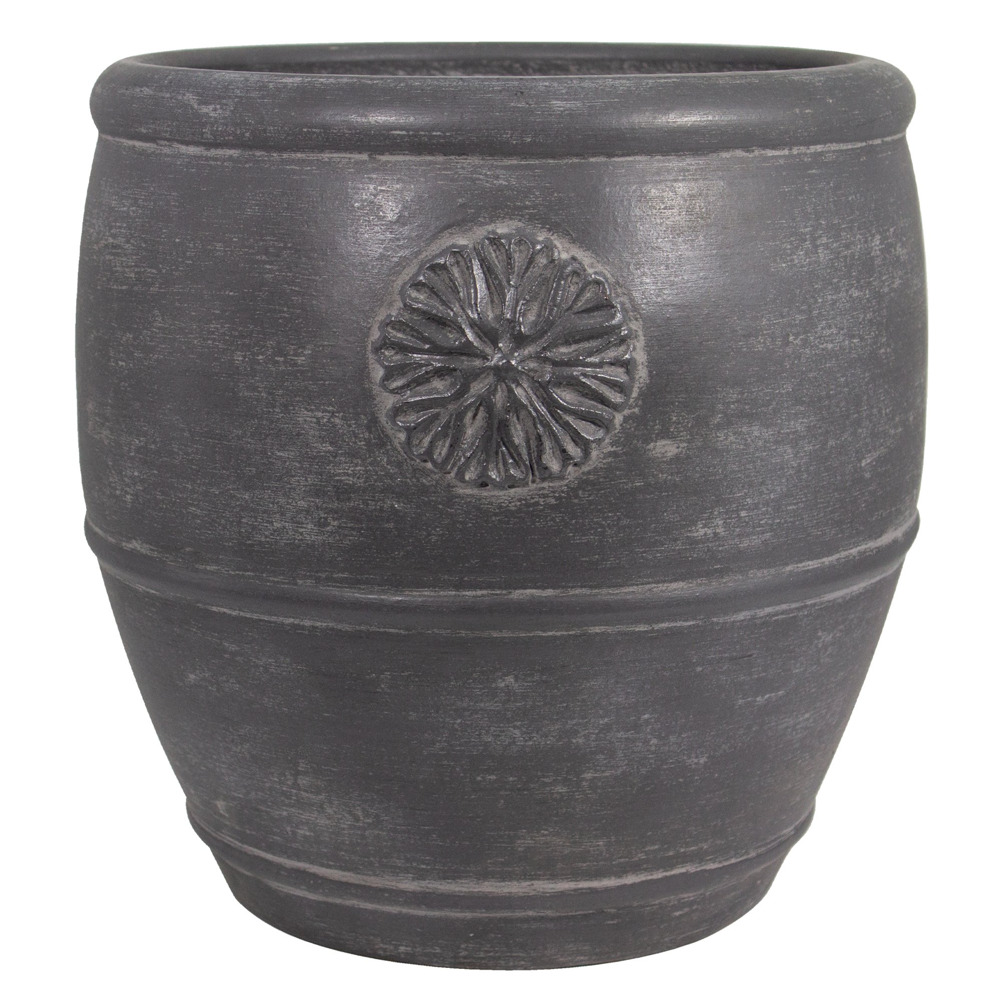 Trendspot Francisca Barrel Clay Planter in Washed Grey - Shop Pots ...