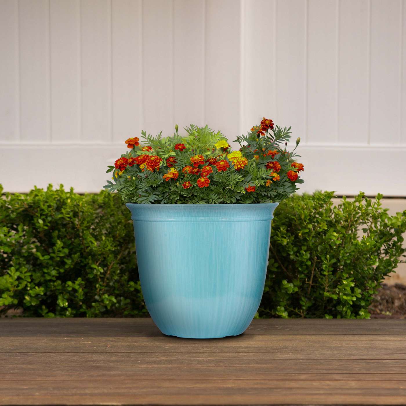 Trendspot Conner Resin Planter in Aqua - Shop Pots & planters at H-E-B