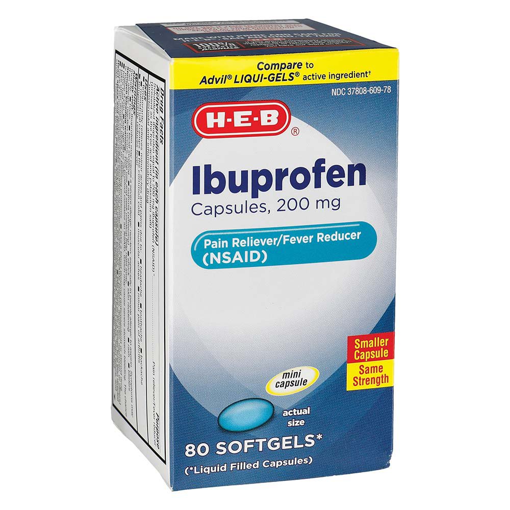 H-E-B Ibuprofen 200 mg Softgels - Shop Pain relievers at H-E-B