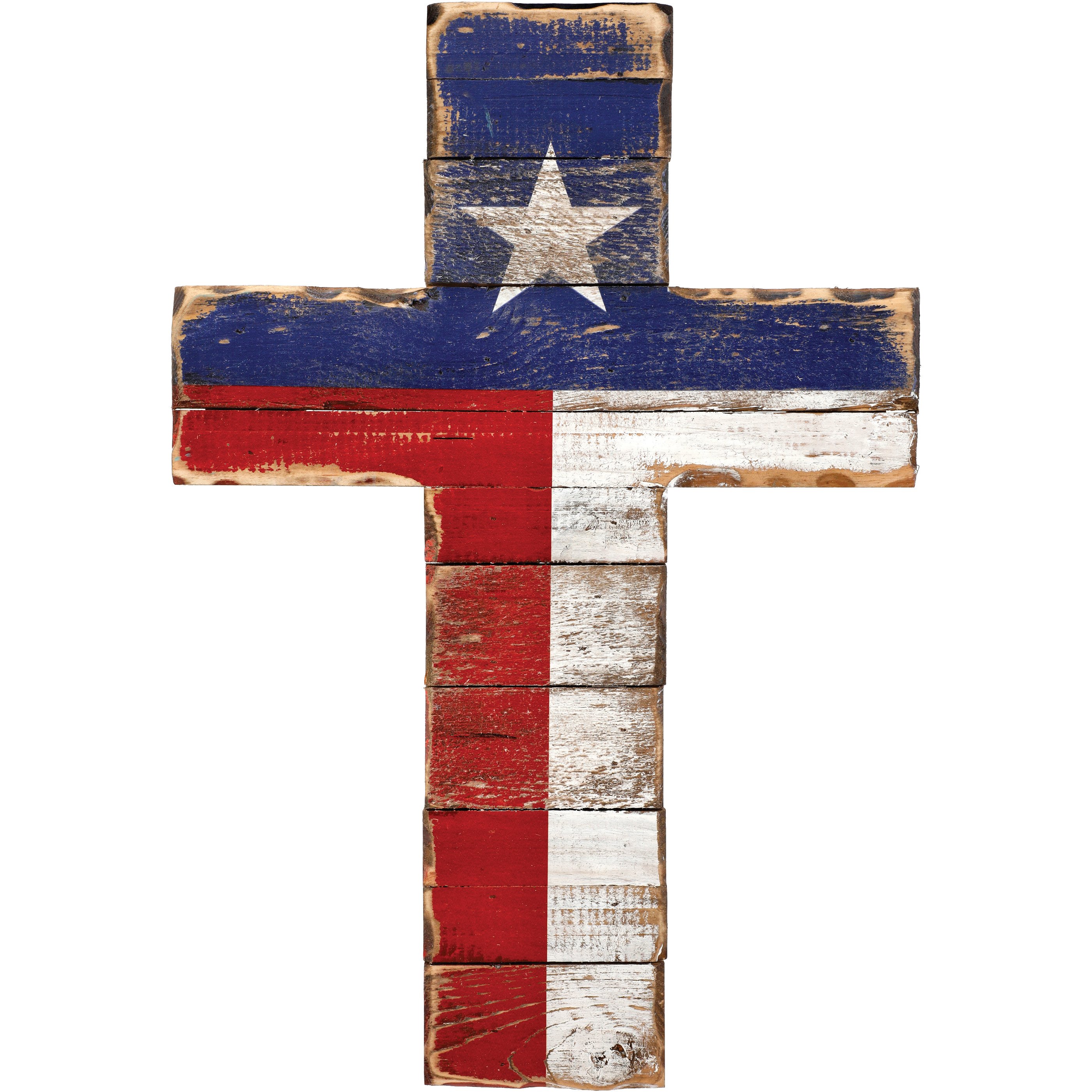 Texas Proud Red White & Blue Texas Flag Cross - Shop Seasonal decor at ...