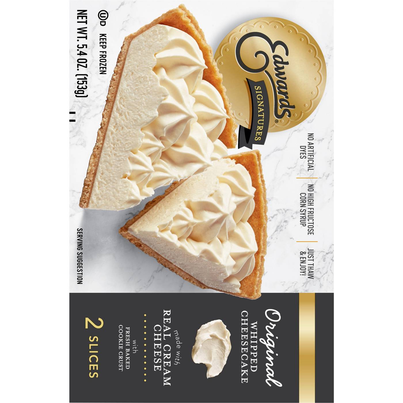 Edwards Singles Desserts Frozen Original Whipped Cheesecake Slices ...
