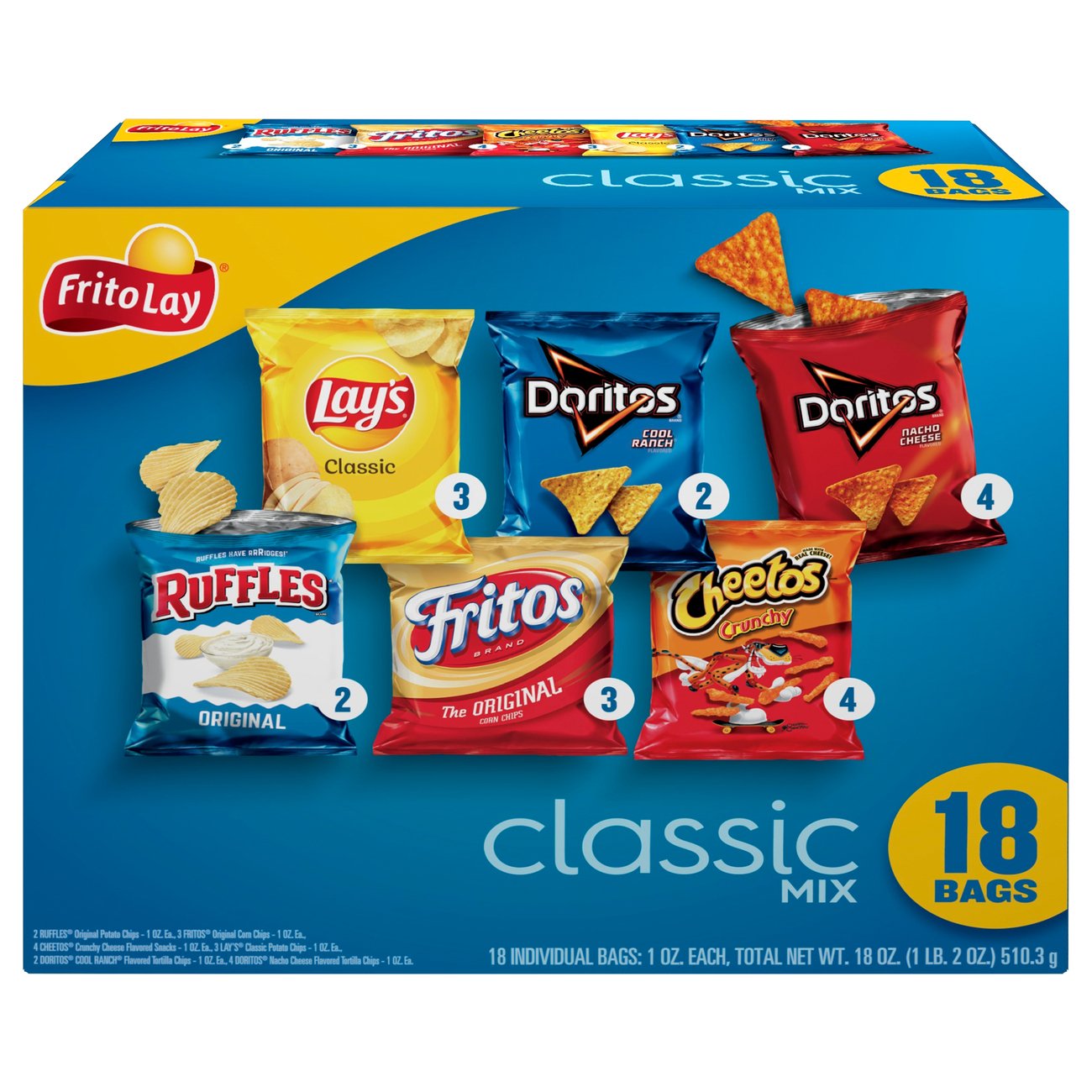 Frito Lay Classic Mix Variety Pack - Shop Chips at H-E-B