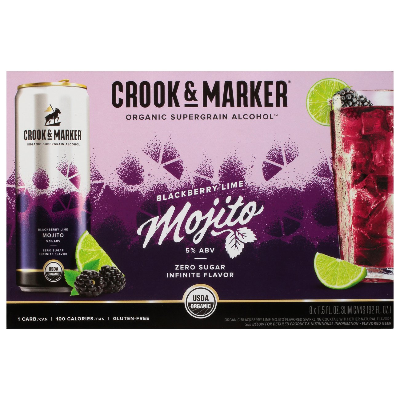 Crook & Marker Blackberry Lime Mojito 11.5 oz Cans - Shop Malt ...