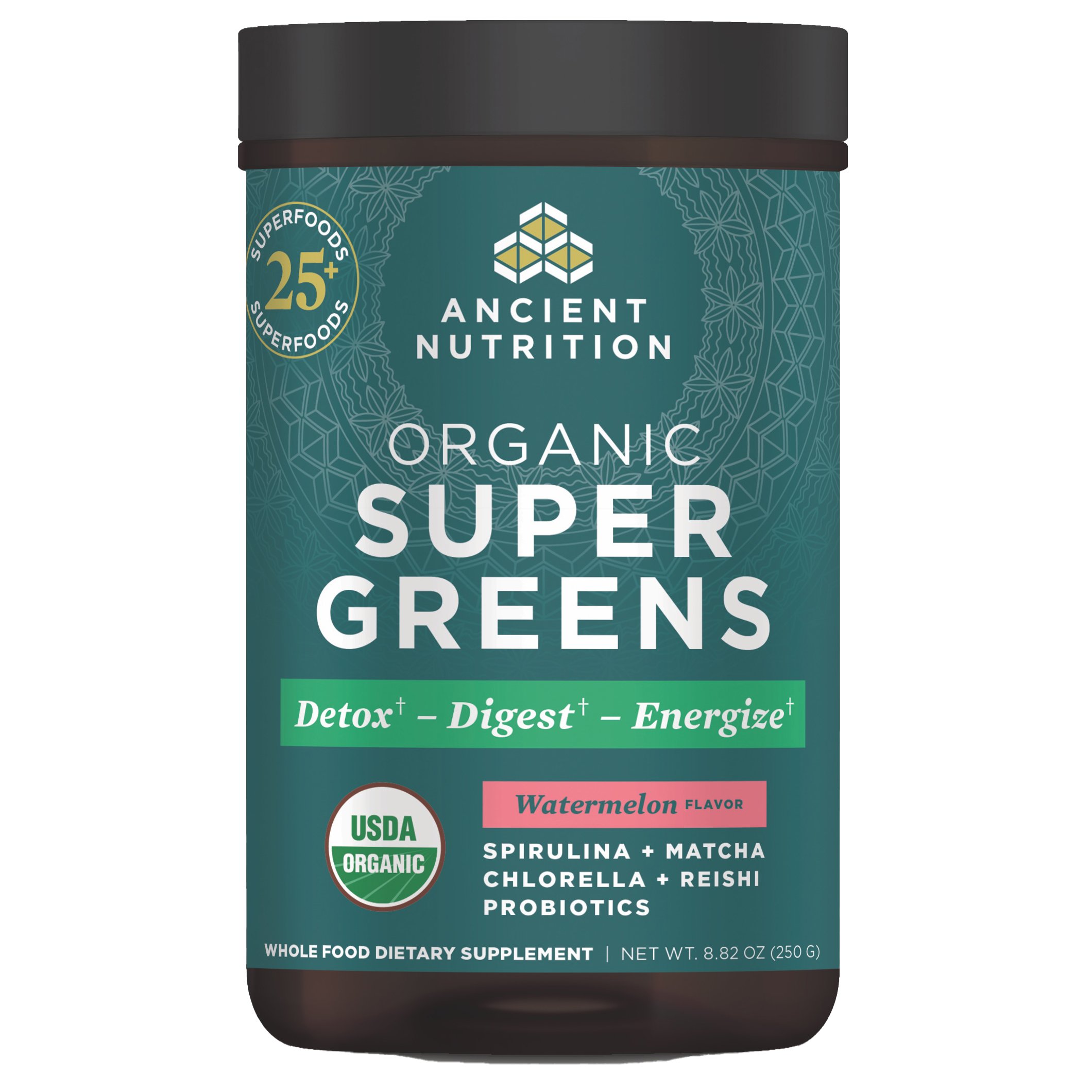 Ancient Nutrition Organic Super Greens - Watermelon, 8.82 oz | Central ...