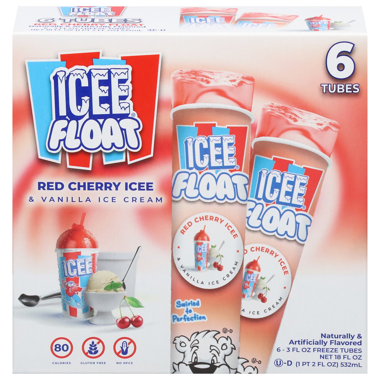 ICEE Float Red Cherry Icee & Vanilla Ice Cream - Shop Bars & pops at H-E-B