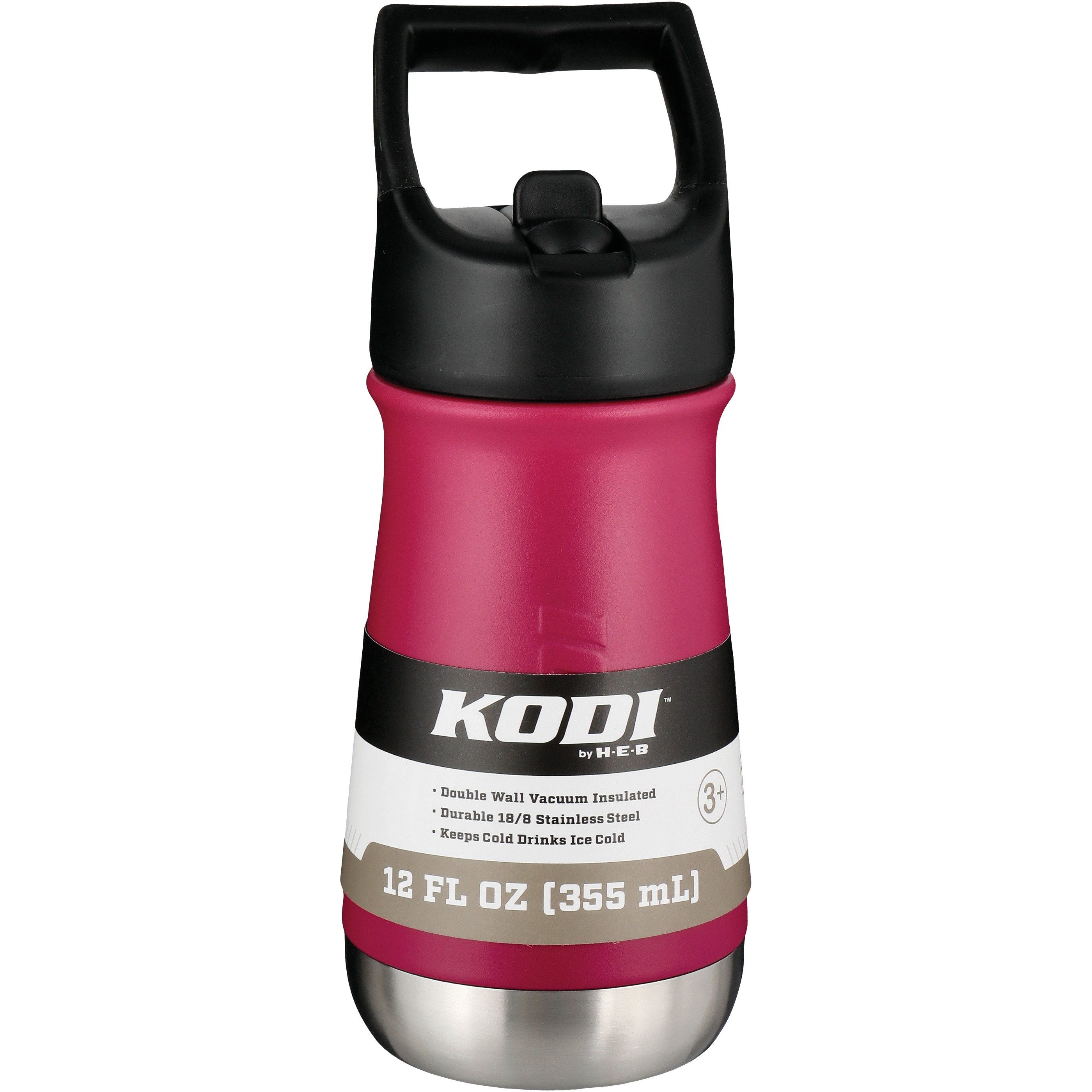 KODI by H-E-B Kids Stainless Steel Water Bottle - Matte Berry Pink ...