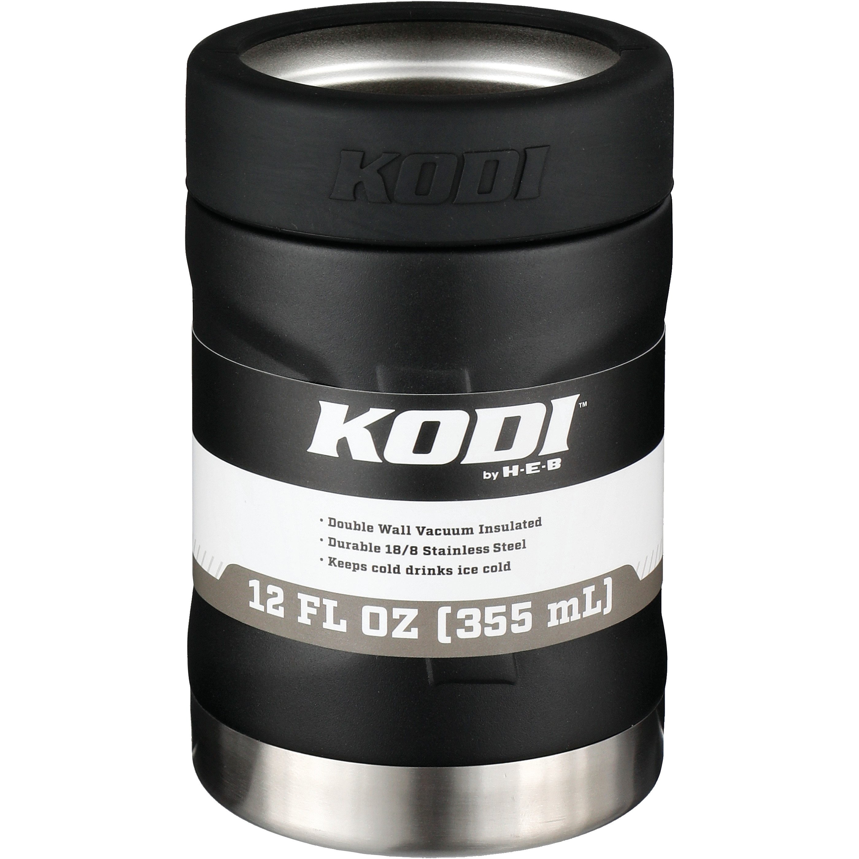KODI by H-E-B Stainless Steel Regular Can Insulator - Black Matte ...