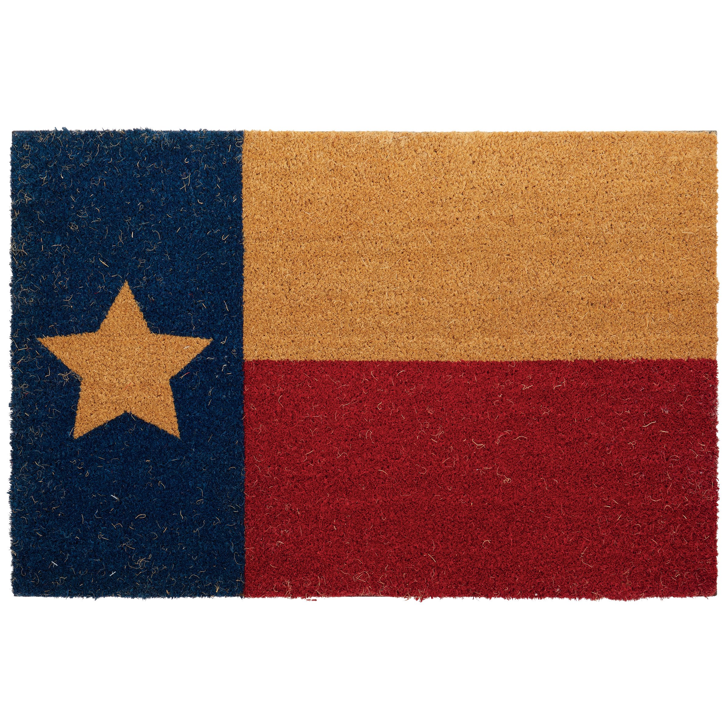 Texas Proud Lonestar Flag Natural Coir Door Mat - Shop Rugs & mats at H-E-B