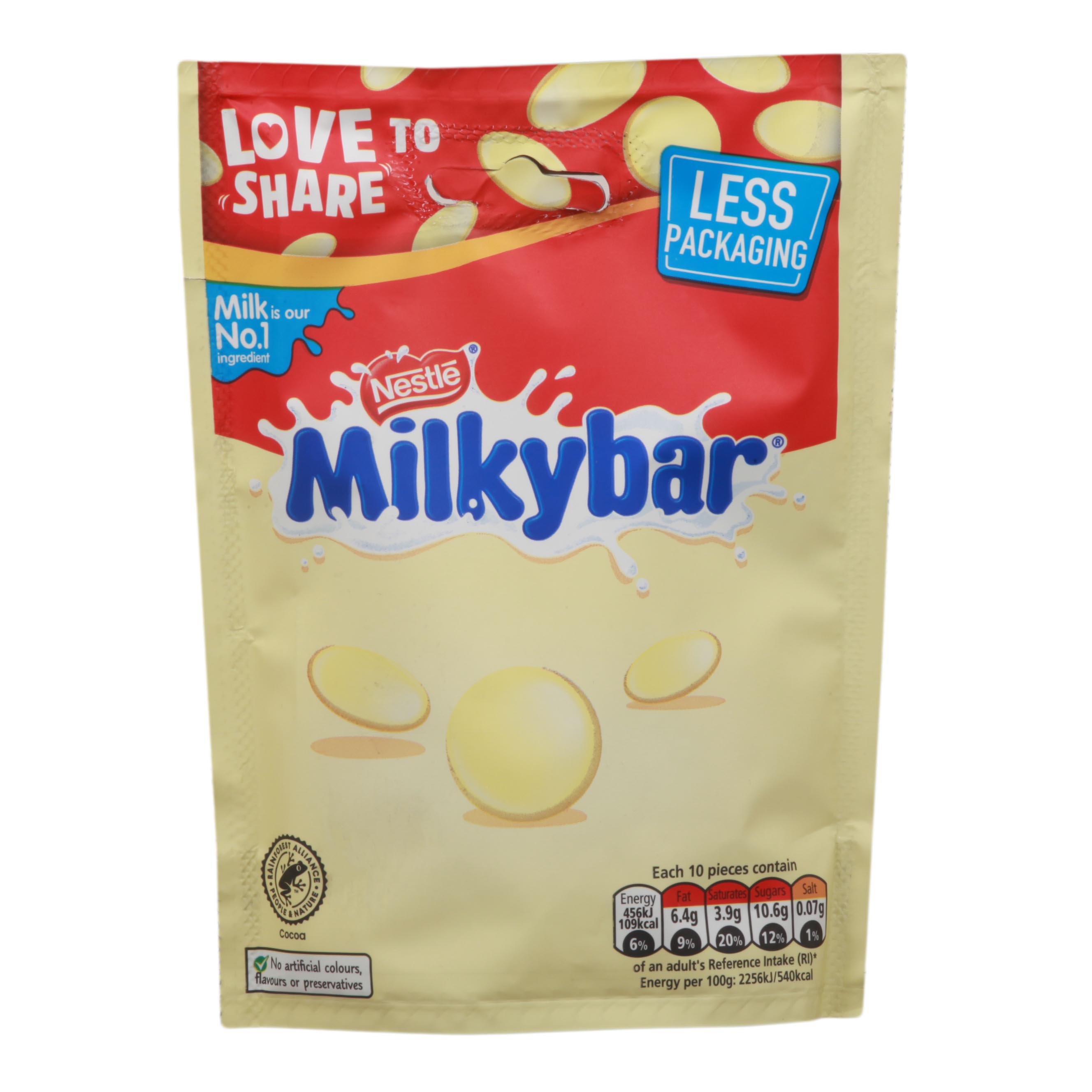 Nestle Milkybar White Chocolate Buttons Sharing Pouch - Shop Candy at H-E-B