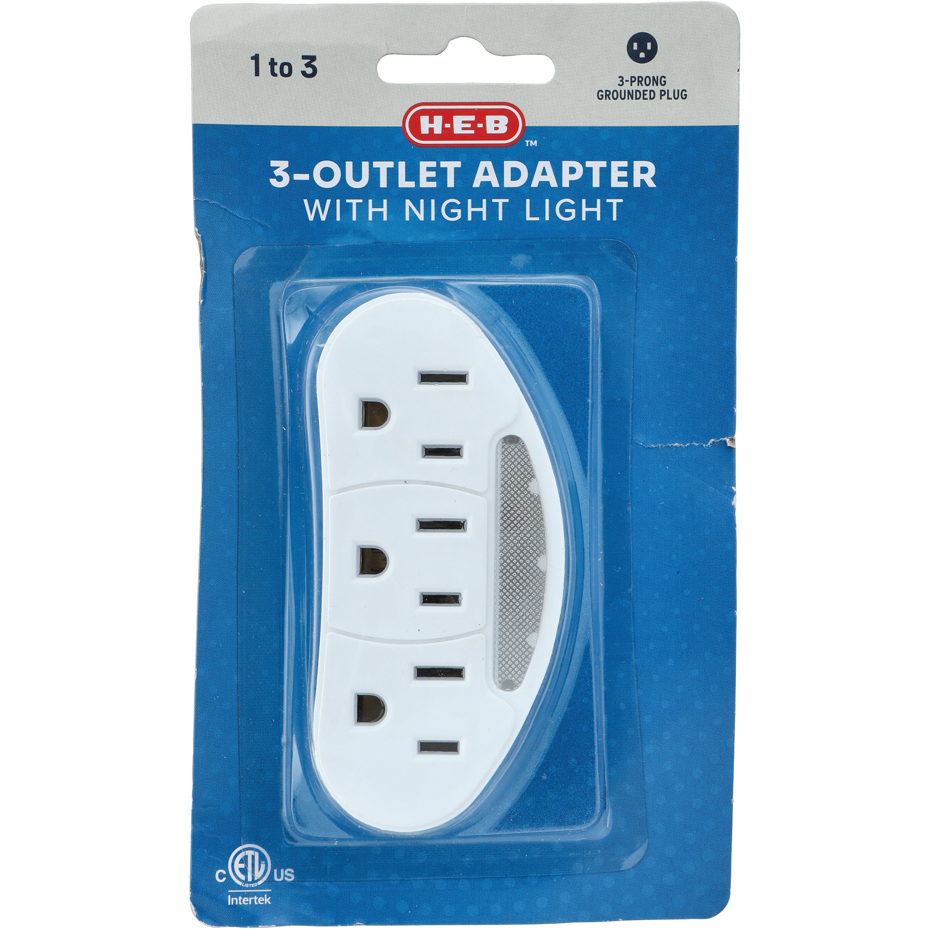 H-E-B 3-Outlet Adapter with Night Light - Shop Lamps & lights at H-E-B