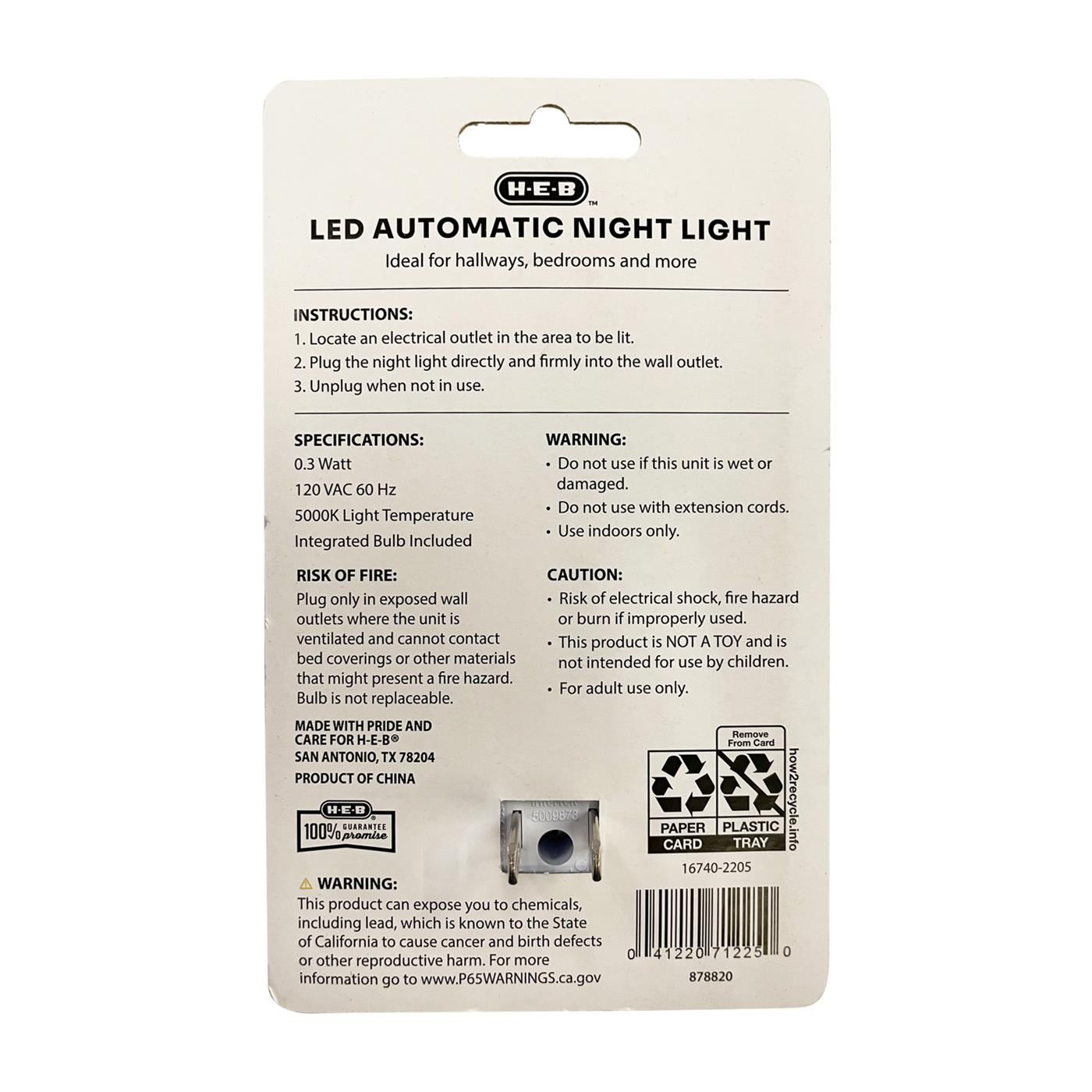 H-E-B LED Automatic Night Light - Shop Lamps & lights at H-E-B