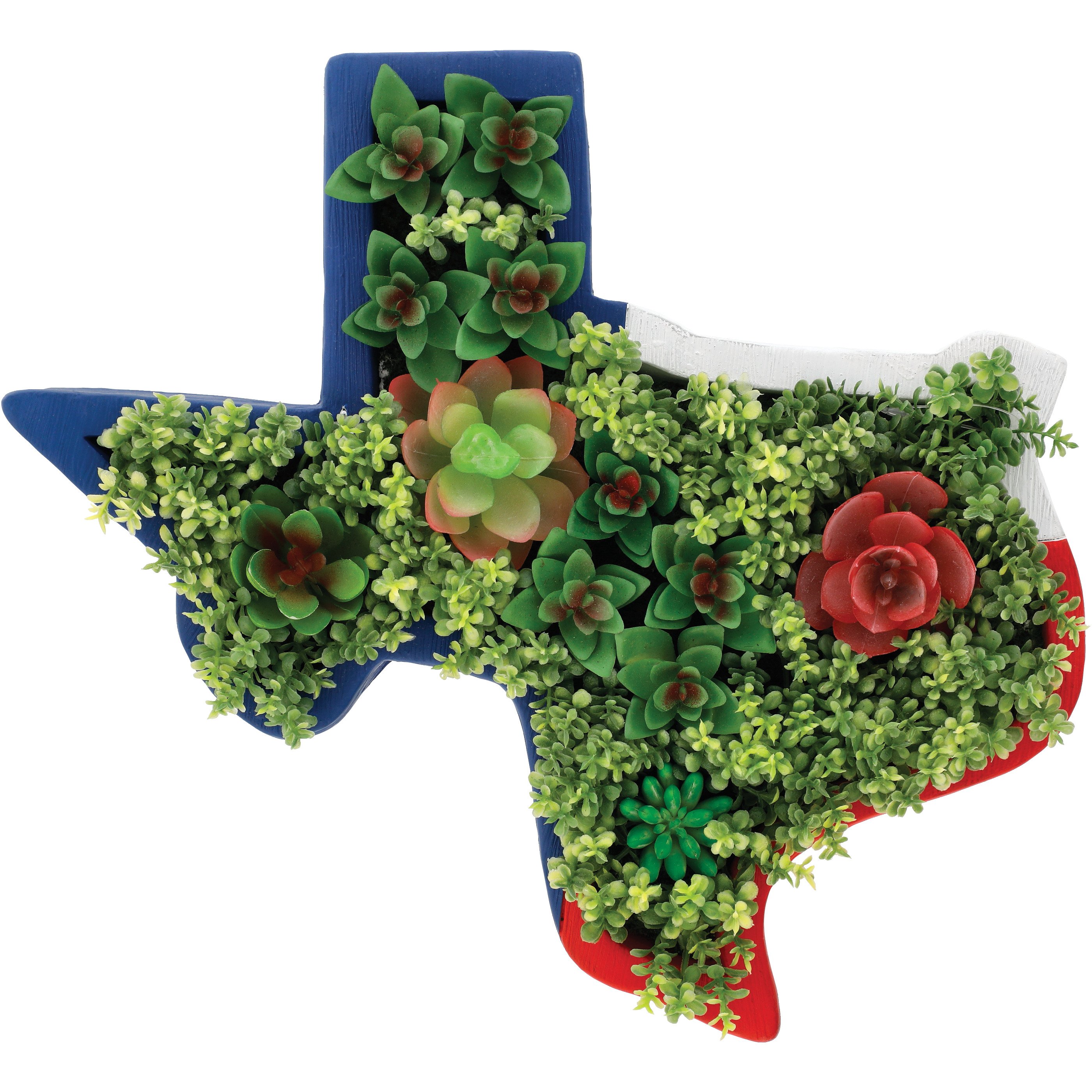 Texas Proud Texas-Shaped Faux Succulent Centerpiece - Shop Seasonal ...