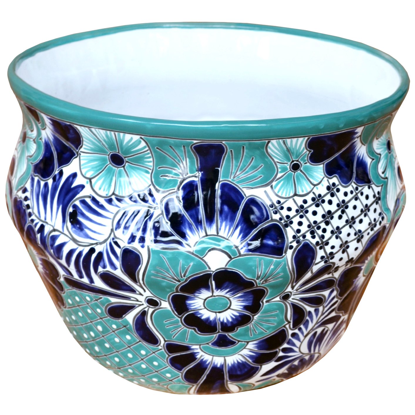 Blue Orange Pottery Tlaquepaque Taza Planter - Shop Pots & planters at ...