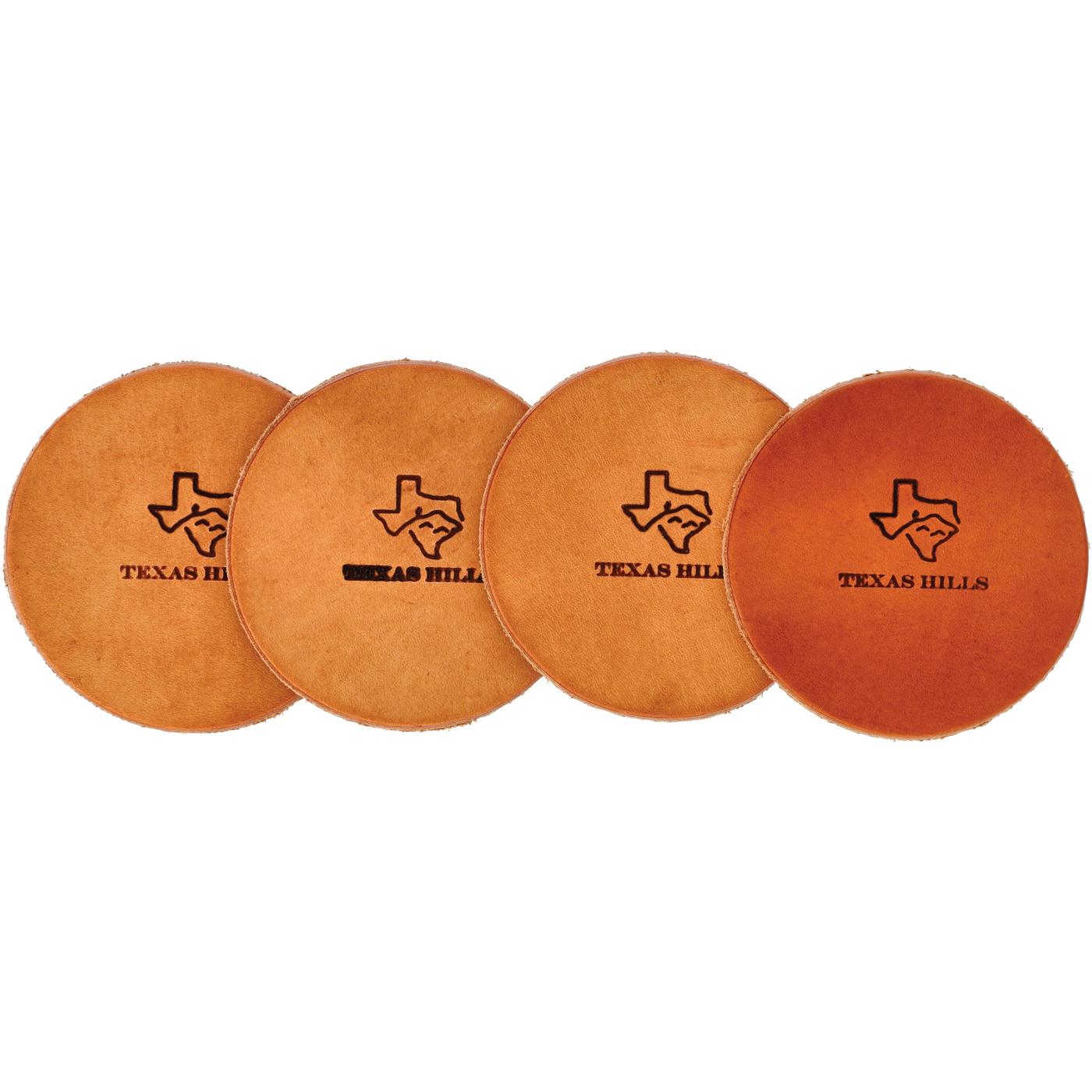 Texas Proud Round Texas Embossed Leather Coasters - Shop Seasonal decor ...