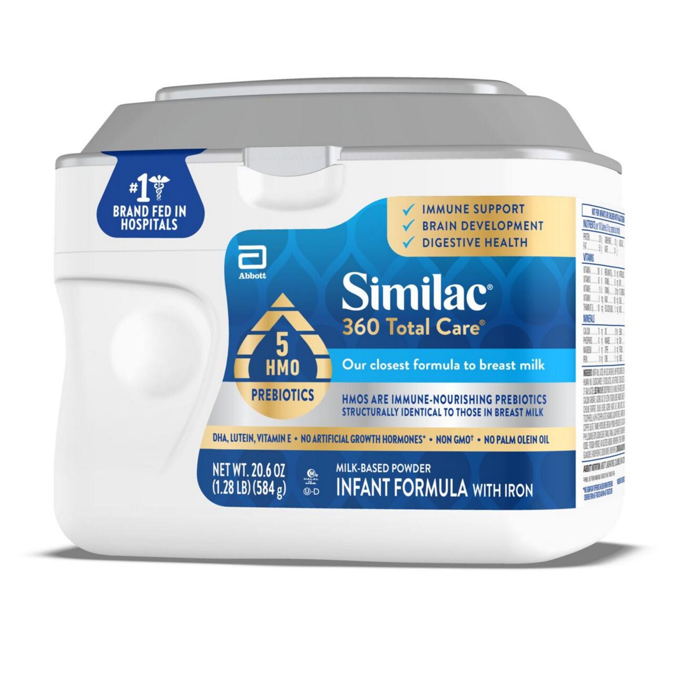 Similac 360 Total Care Infant Formula Powder with 5 HMO Prebiotics Tub ...