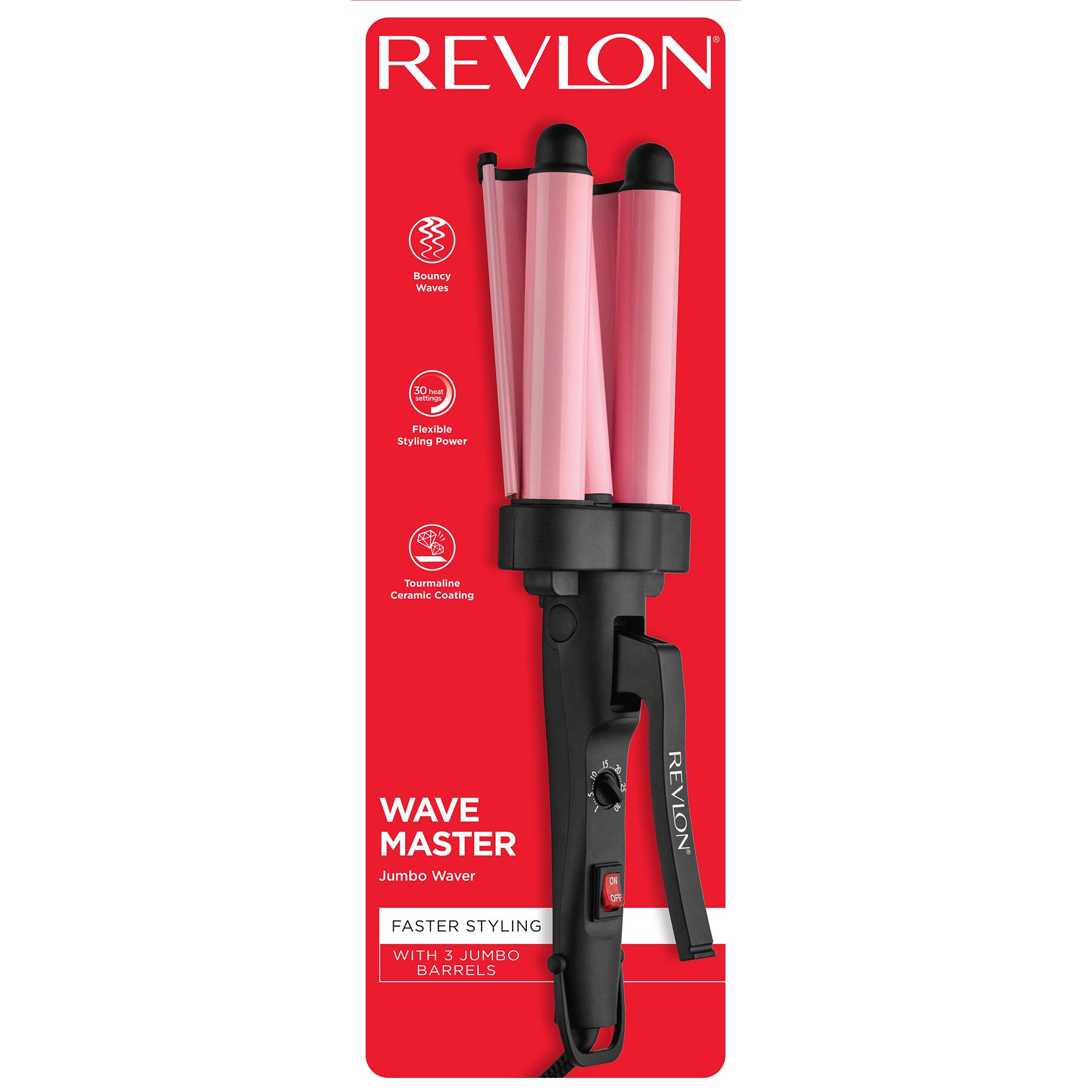 Revlon 3 Barrel Jumbo Hair Waver Pink - Shop Curling & Flat Irons at H-E-B