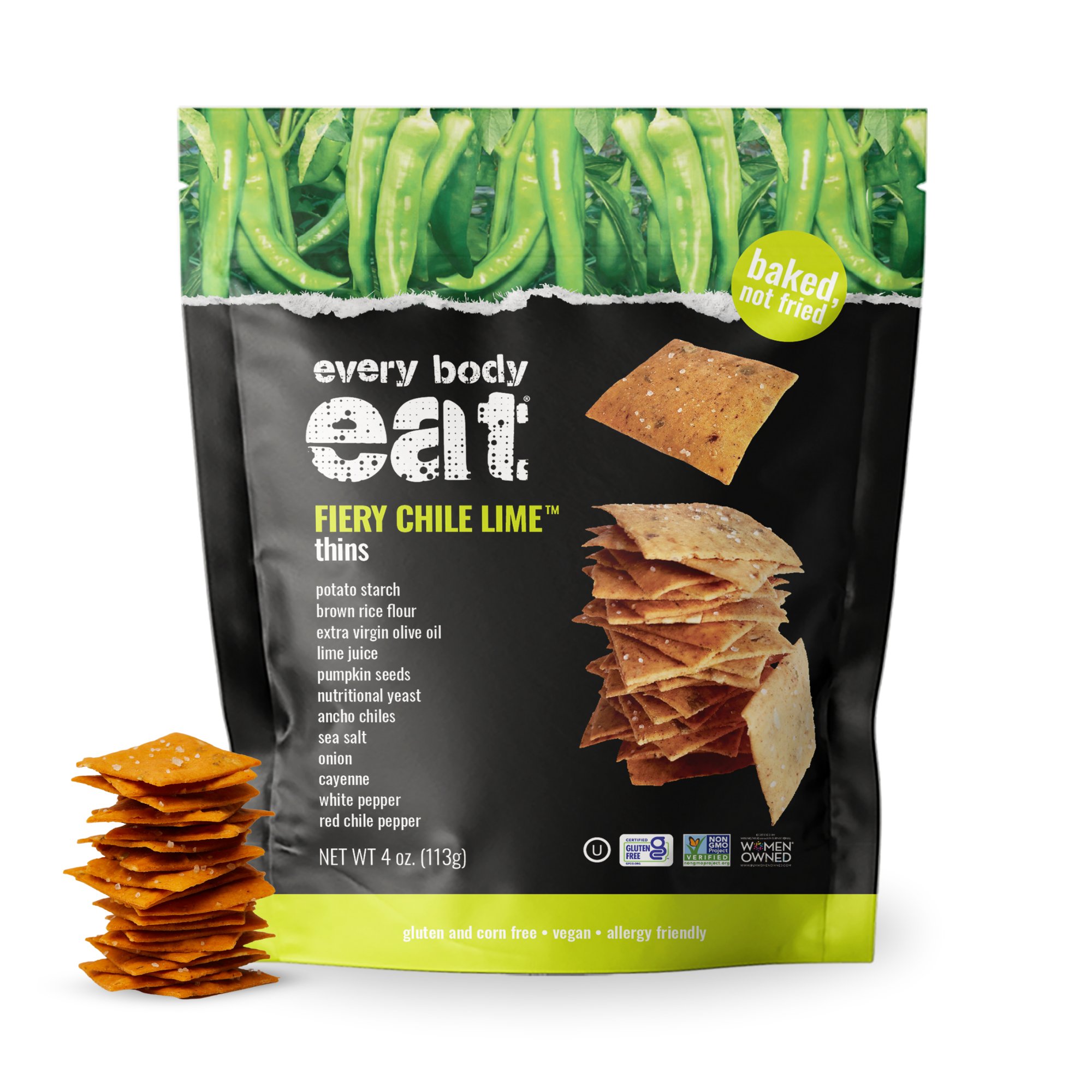 Every Body Eat Baked Thins - Fiery Chile Lime - Shop Crackers ...