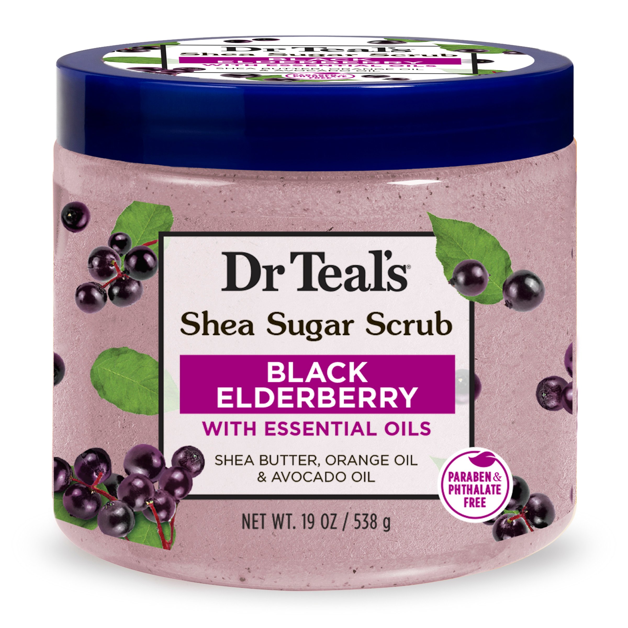Dr Teal's Shea Sugar Scrub Black Elderberry - Shop Body scrubs at H-E-B