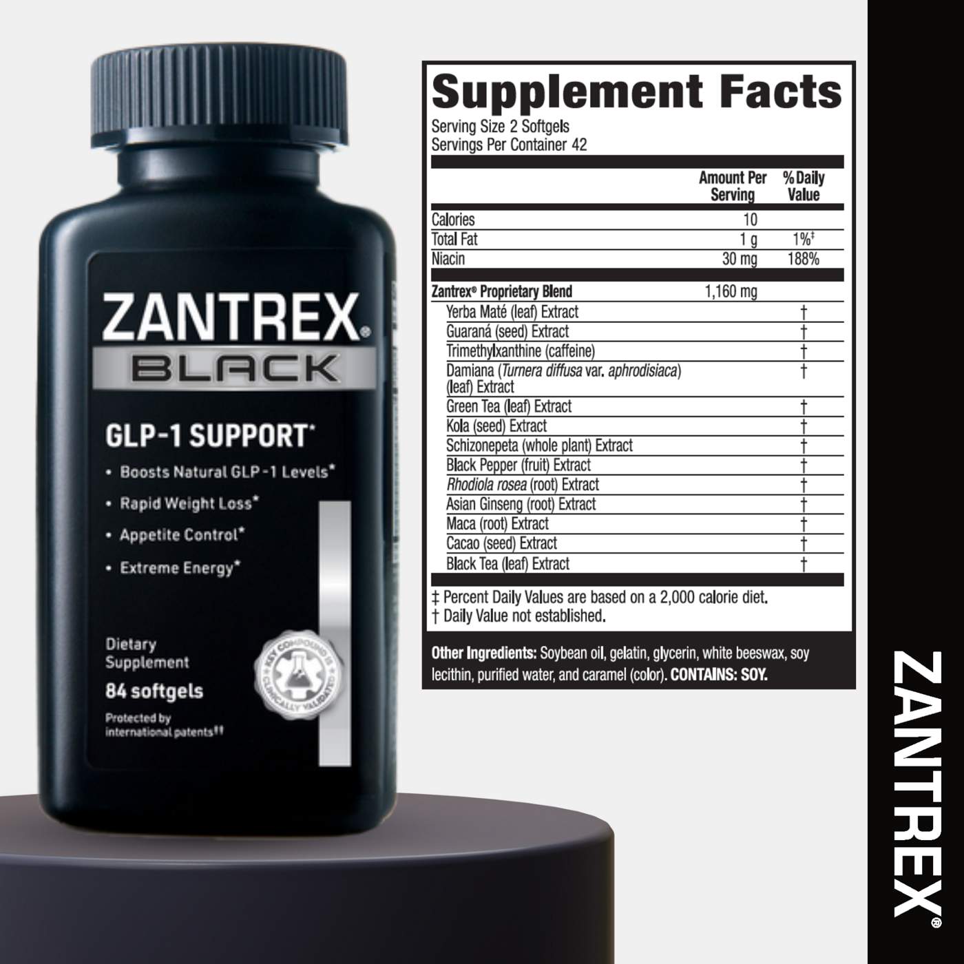 Zantrex Black Natural GLP-1 Support Supplement Softgels - Shop Diet ...