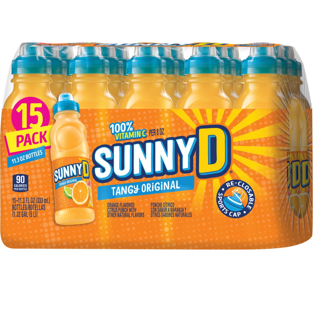 Sunny D Tangy Original 15 pk Bottles - Shop Juice at H-E-B
