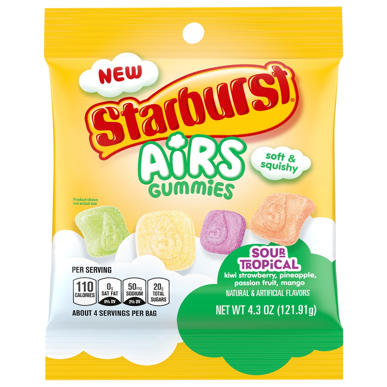 Starburst Airs Sour Tropical Gummies - Shop Candy at H-E-B