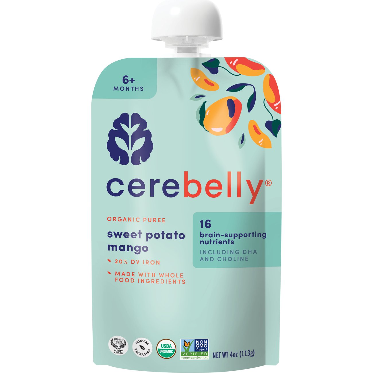 Cerebelly Organic Baby Puree Pouch - Sweet Potato & Mango - Shop Baby ...