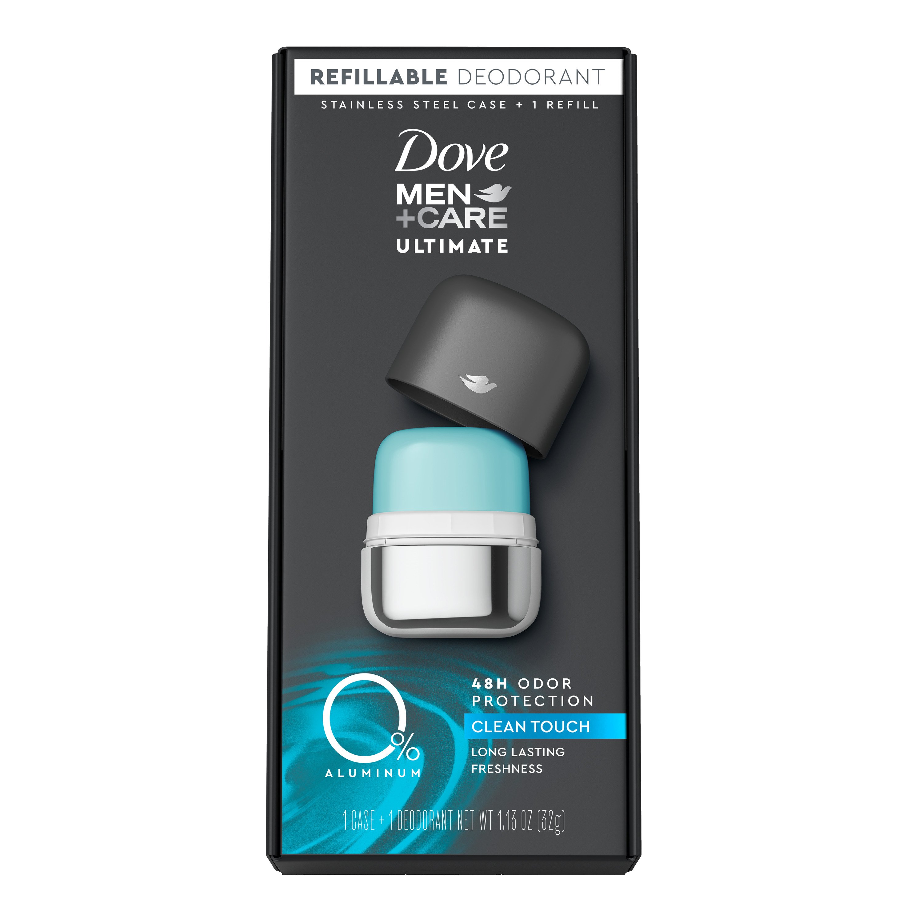 Dove Men+Care Ultimate Clean Touch Refillable Deodorant Starter Kit ...