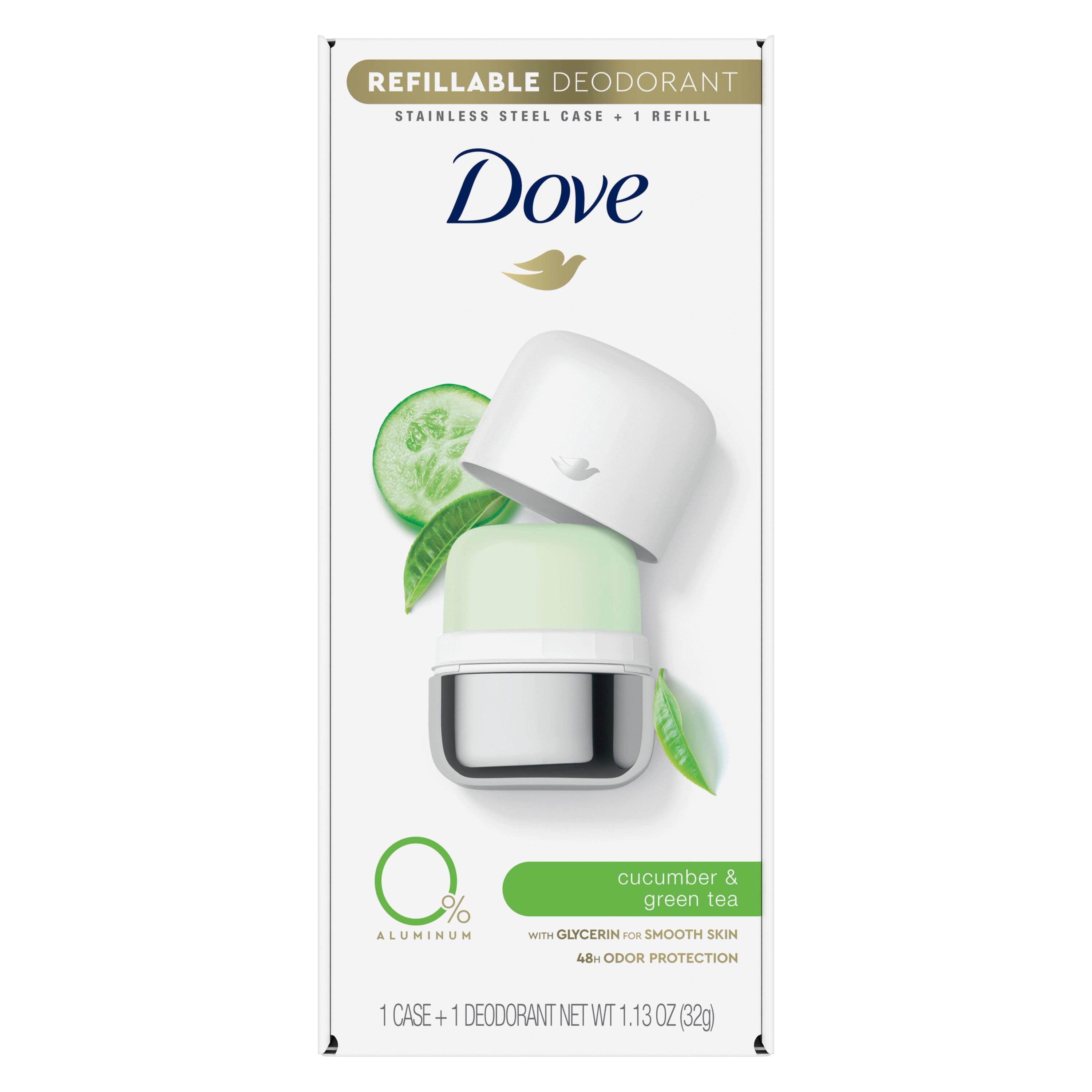 Dove Cucumber & Green Tea Refillable Deodorant Starter Kit - Shop ...