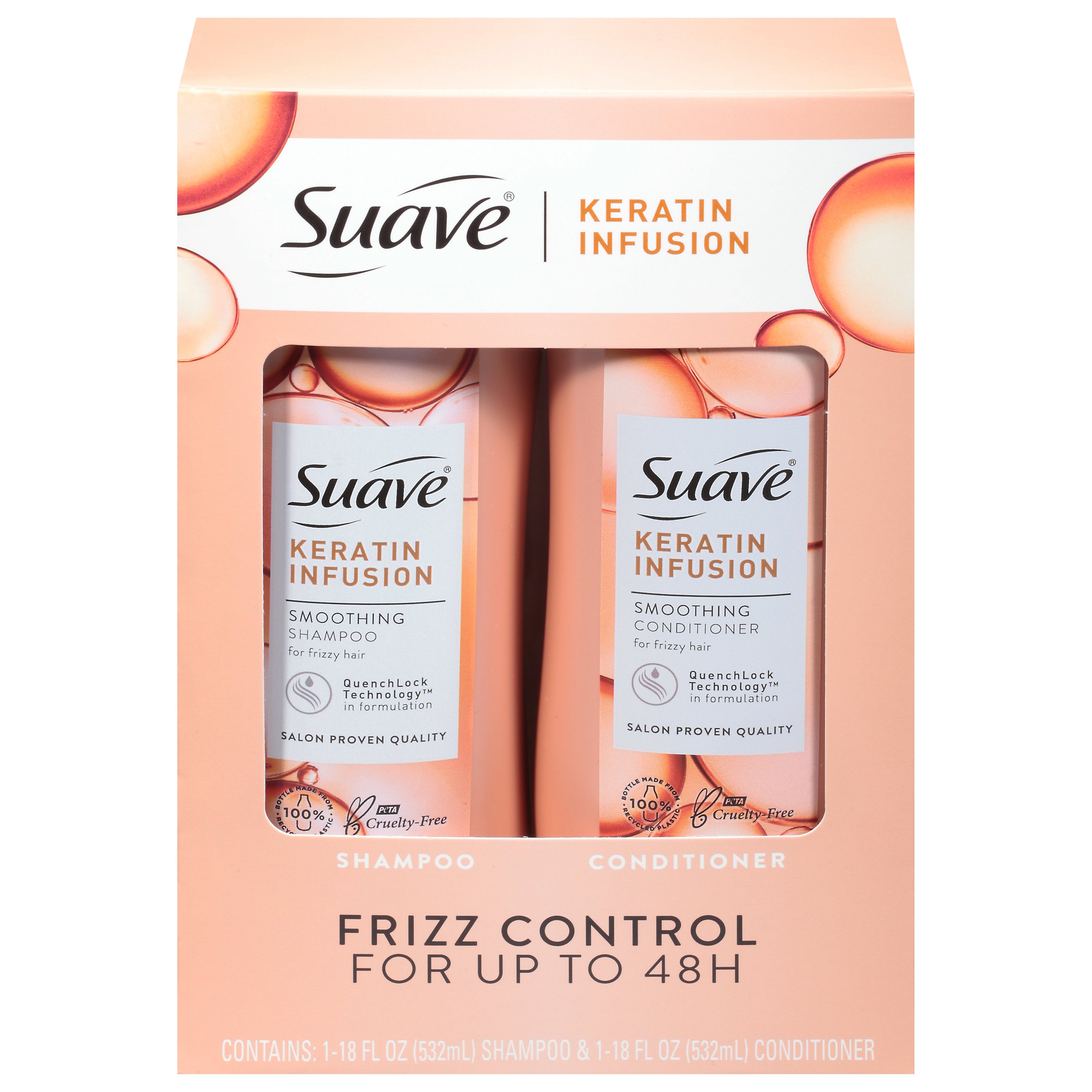 Suave Professionals Keratin Infusion Smoothing Shampoo & Conditioner 2 ...