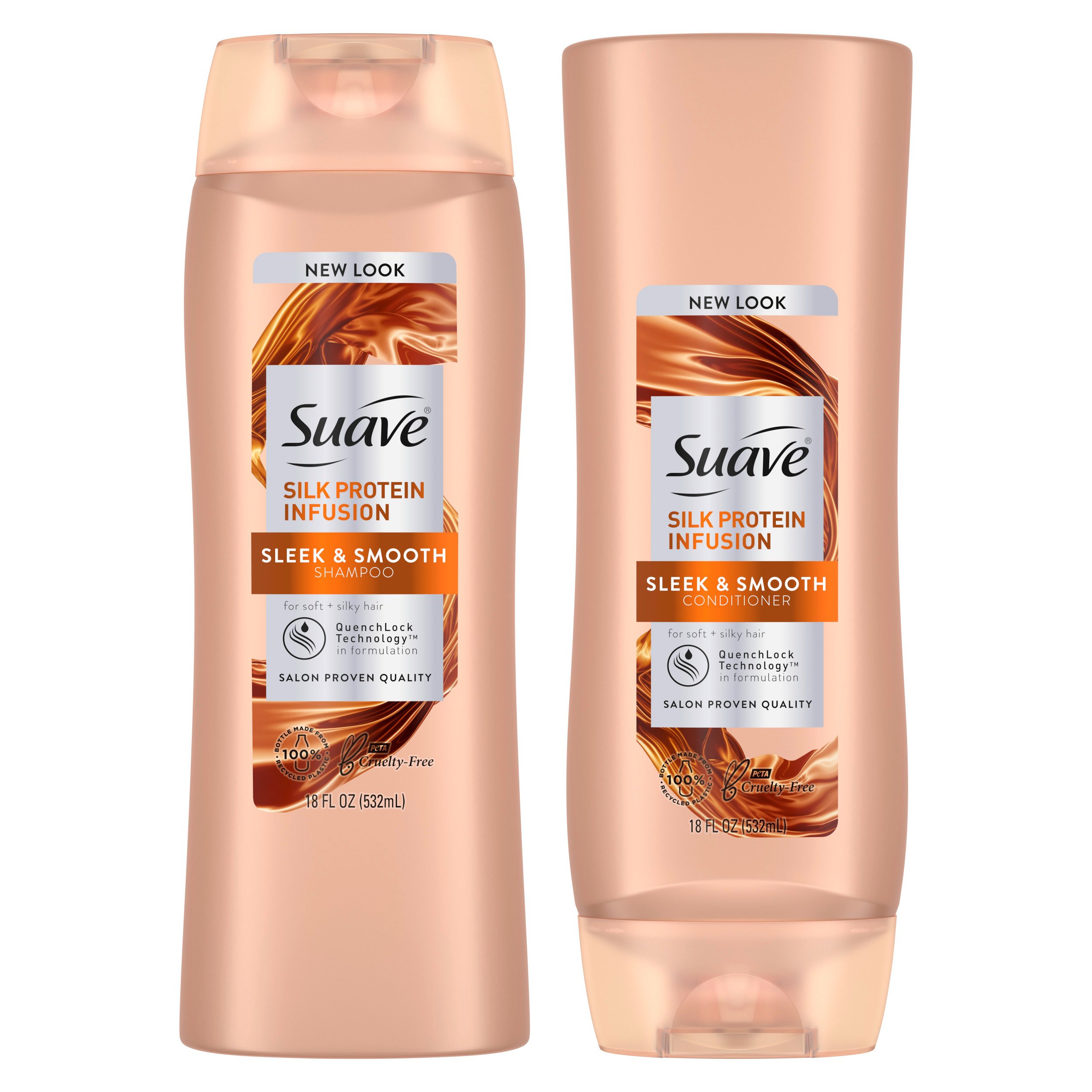 Suave Shampoo and Conditioner Silk Protein Infusion - Sleek & Smooth ...