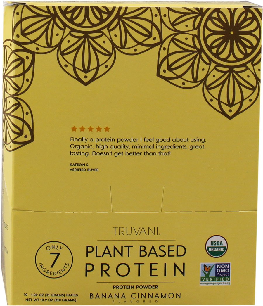 Truvani Banana Cinnamon Plant Based Protein Powder Packs, 10 ct ...